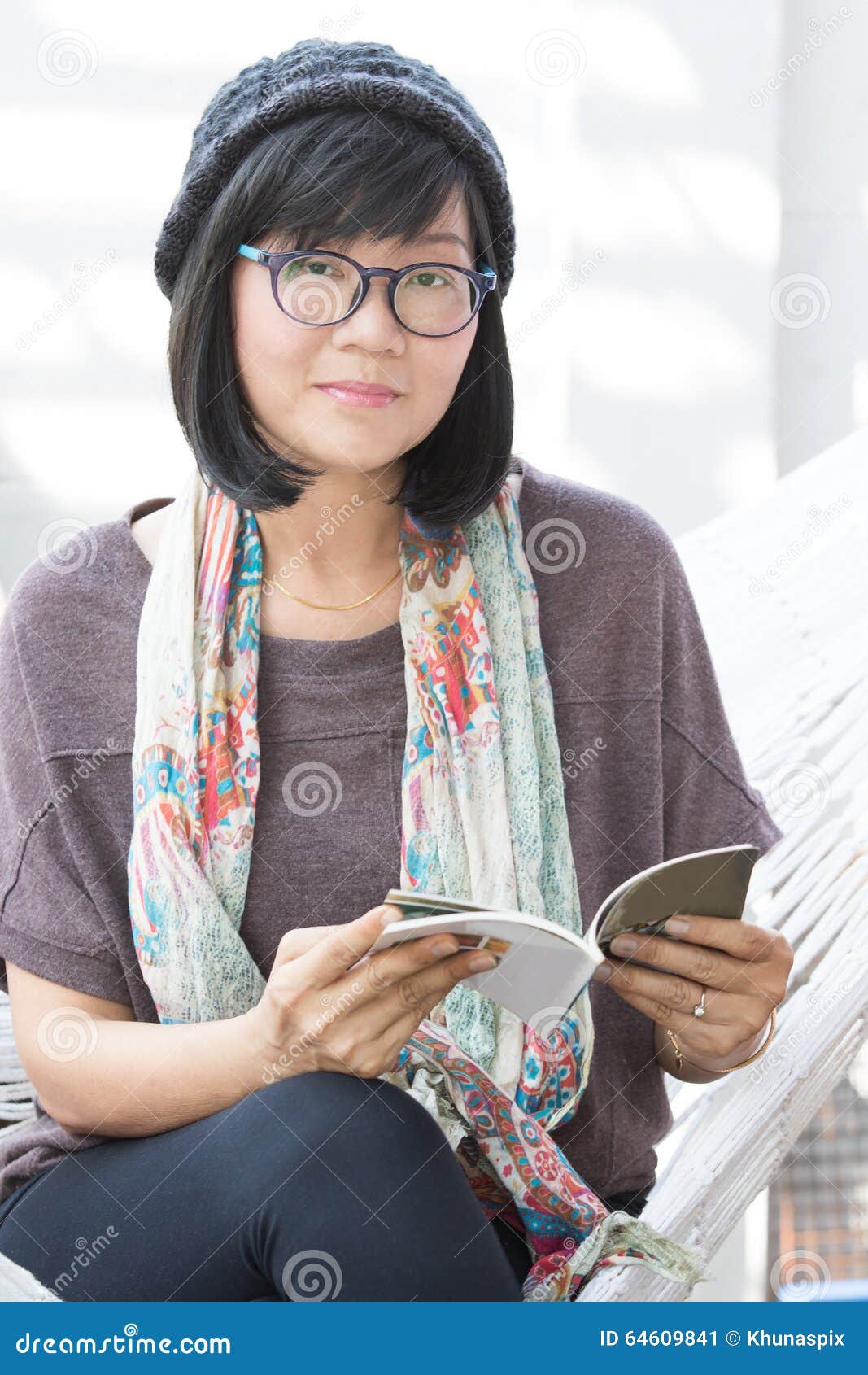 Portrait of Beautiful Asian Woman Relaxing Time Reading Book on Stock ... Portrait of Beautiful Asian Woman Relaxing Time Reading Book on Stock ...