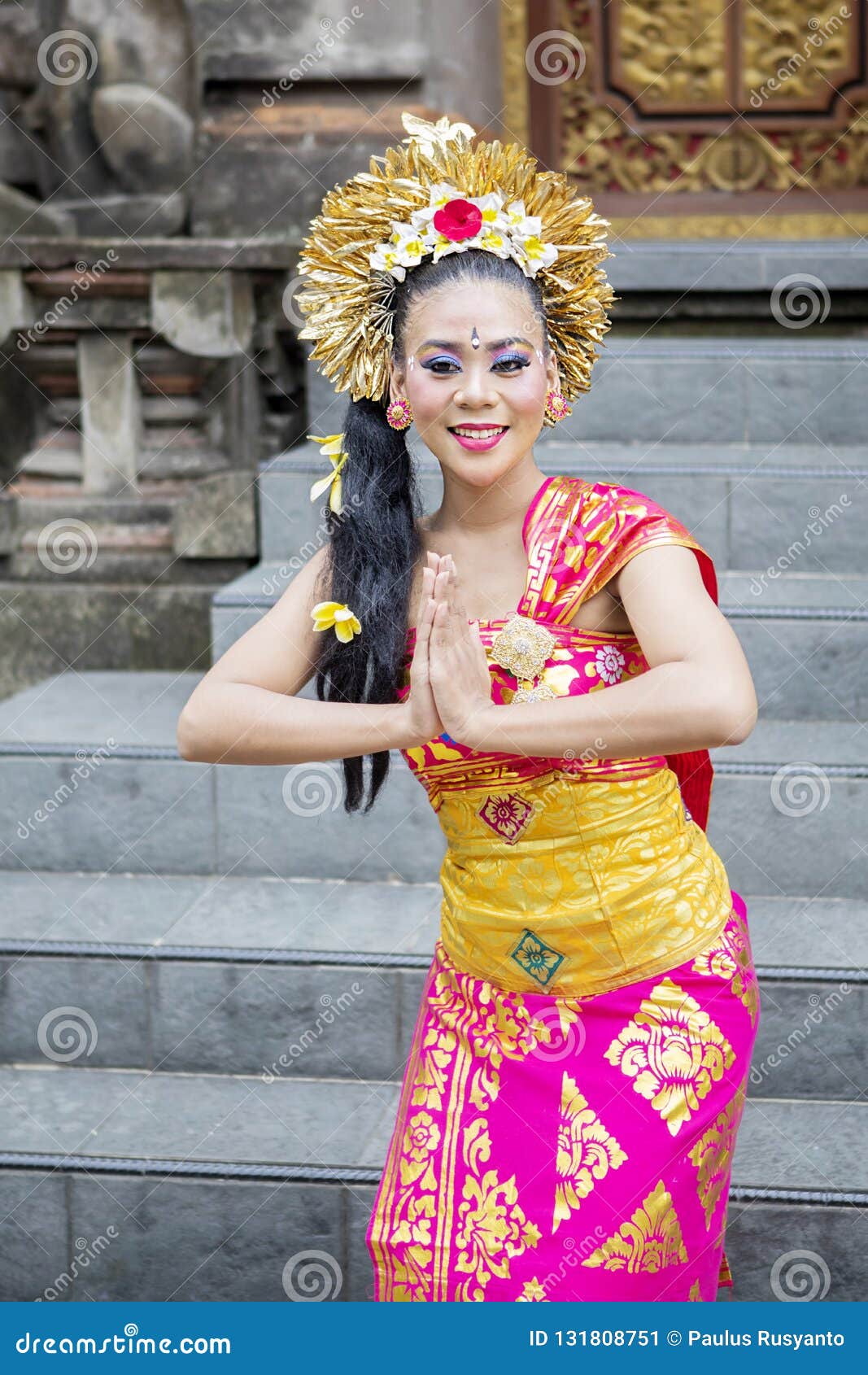 Beautiful Balinese Dancer Smiling at the Camera Stock Image - Image of ...