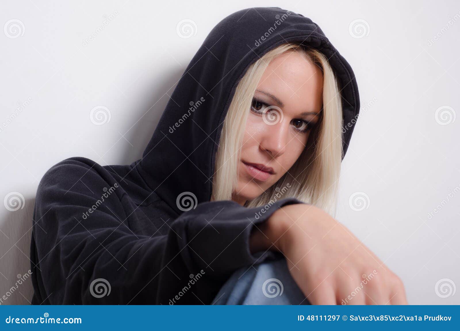 Portrait of the Beautiful Blond Rapper Girl Stock Image - Image of ...