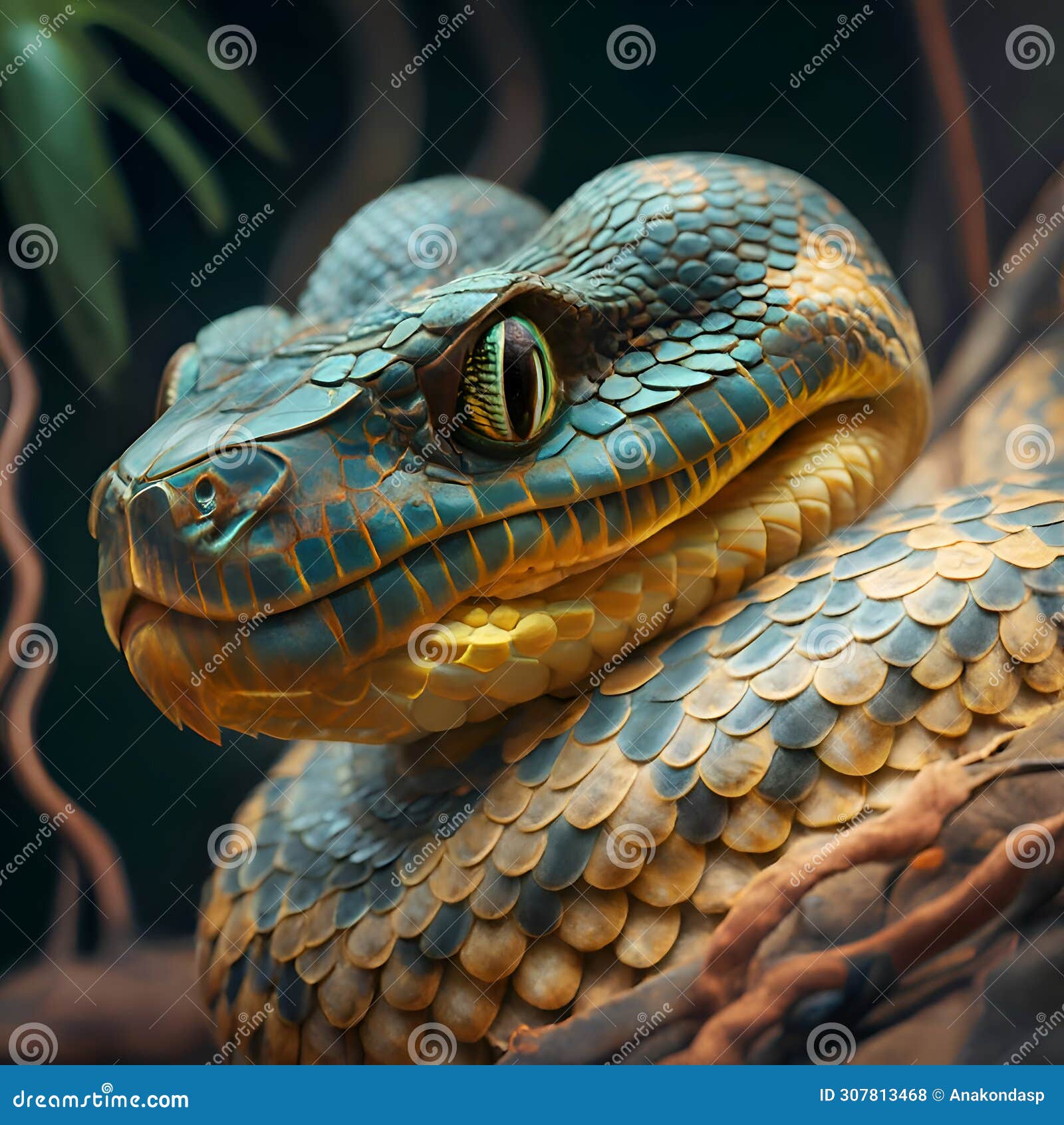 Close-up Of Anaconda Scales Gripping Wood Stock Photography ...