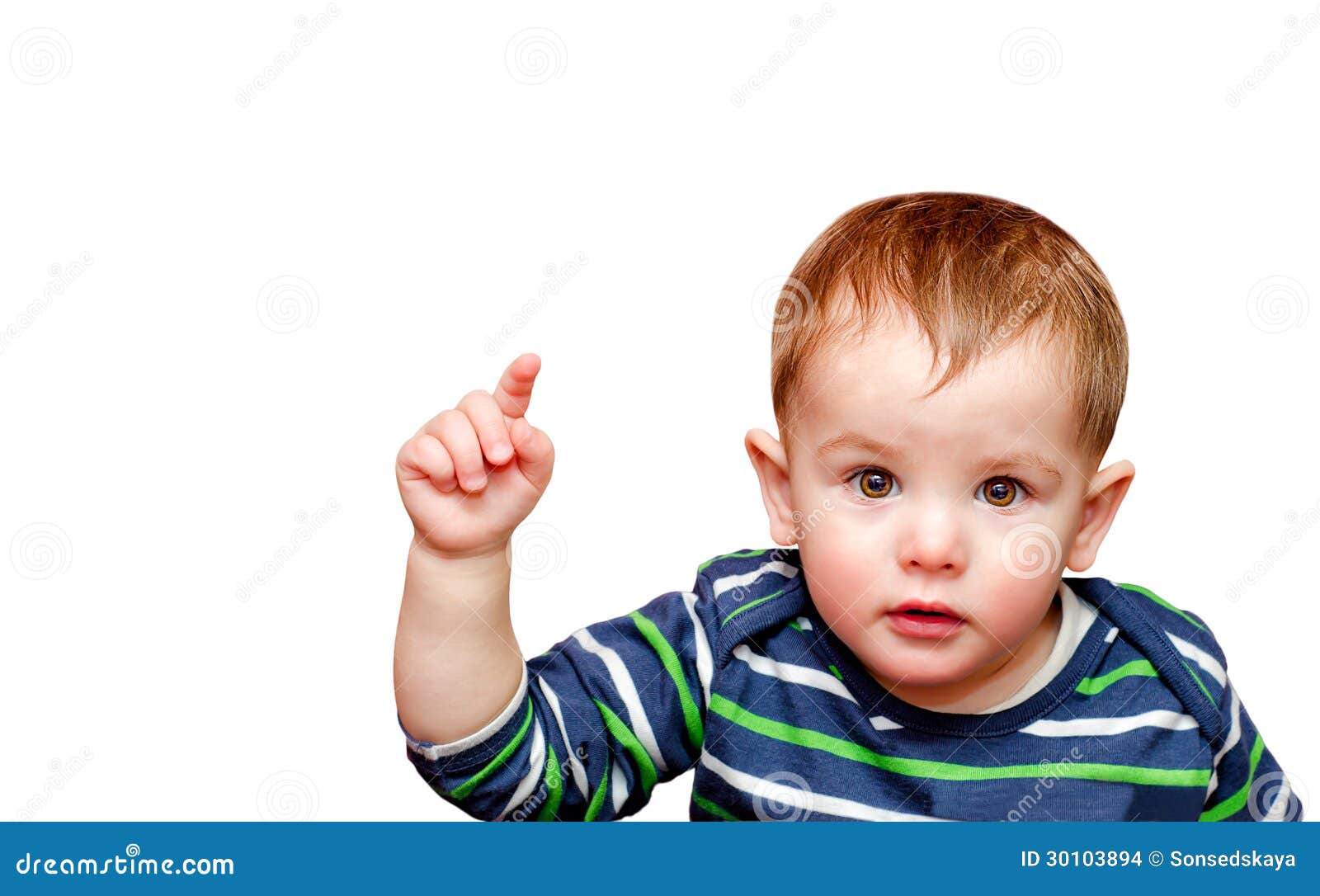 Portrait of Beautiful Boy Pointing Finger Stock Photo - Image of little ...
