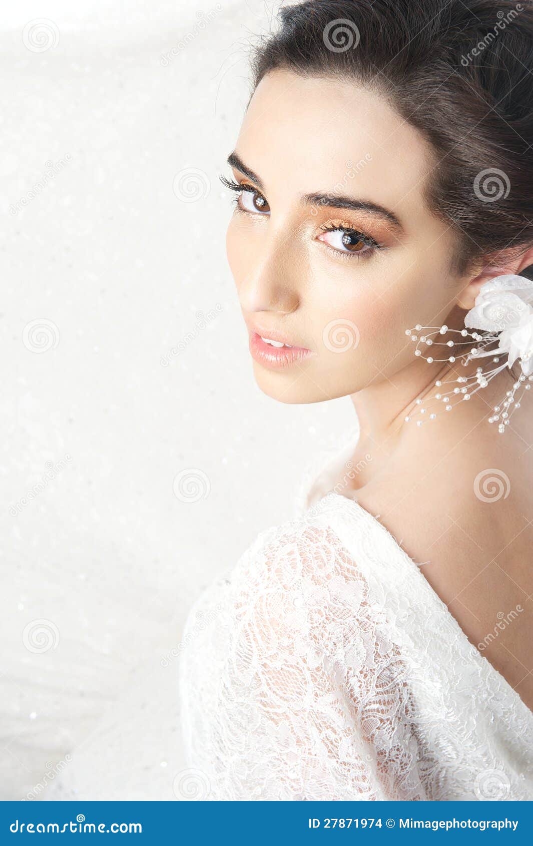 Portrait of a Beautiful Bride Stock Photo - Image of gown, clothes ...