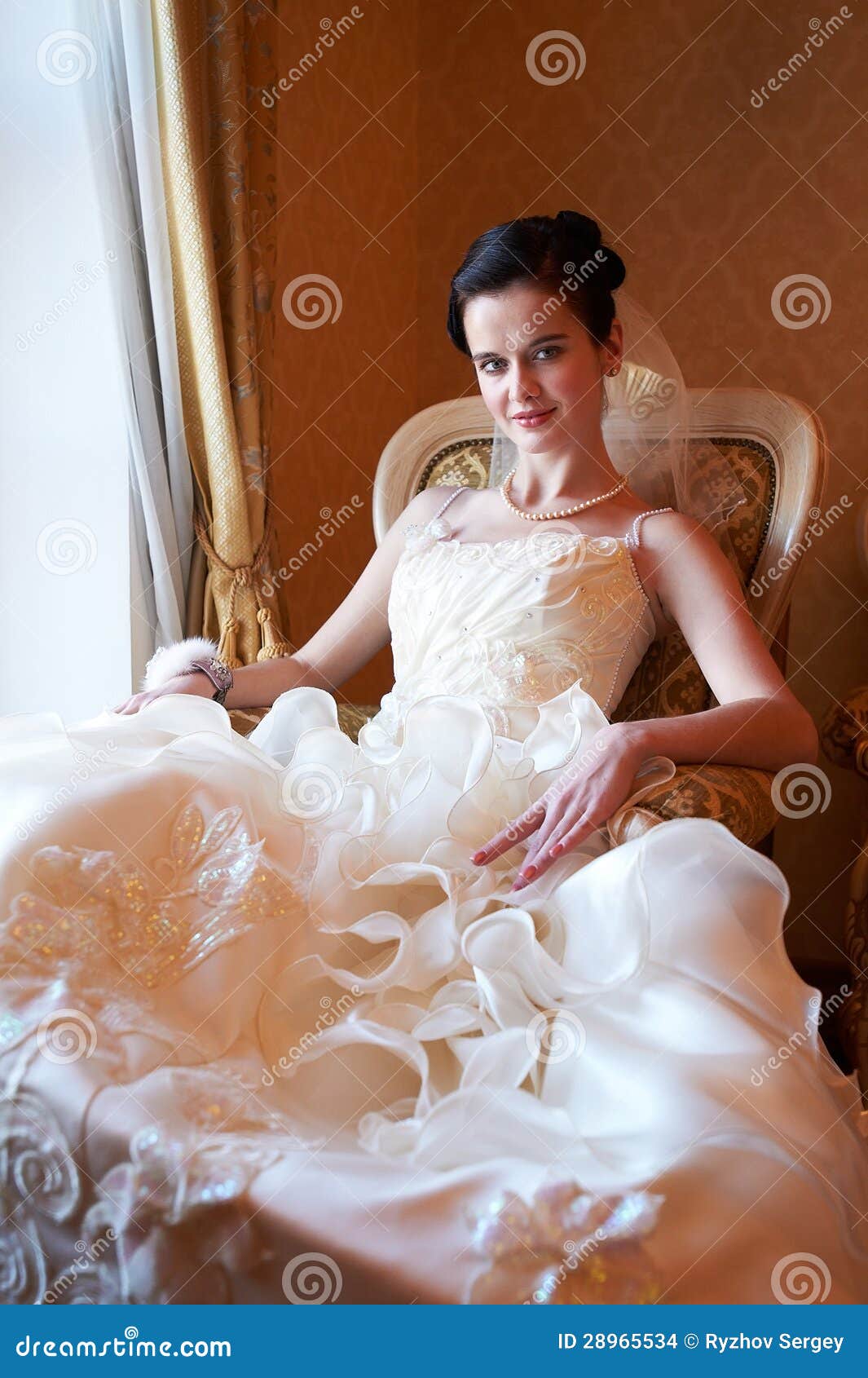 Portrait of a Beautiful Bride Stock Photo - Image of event, sitting ...