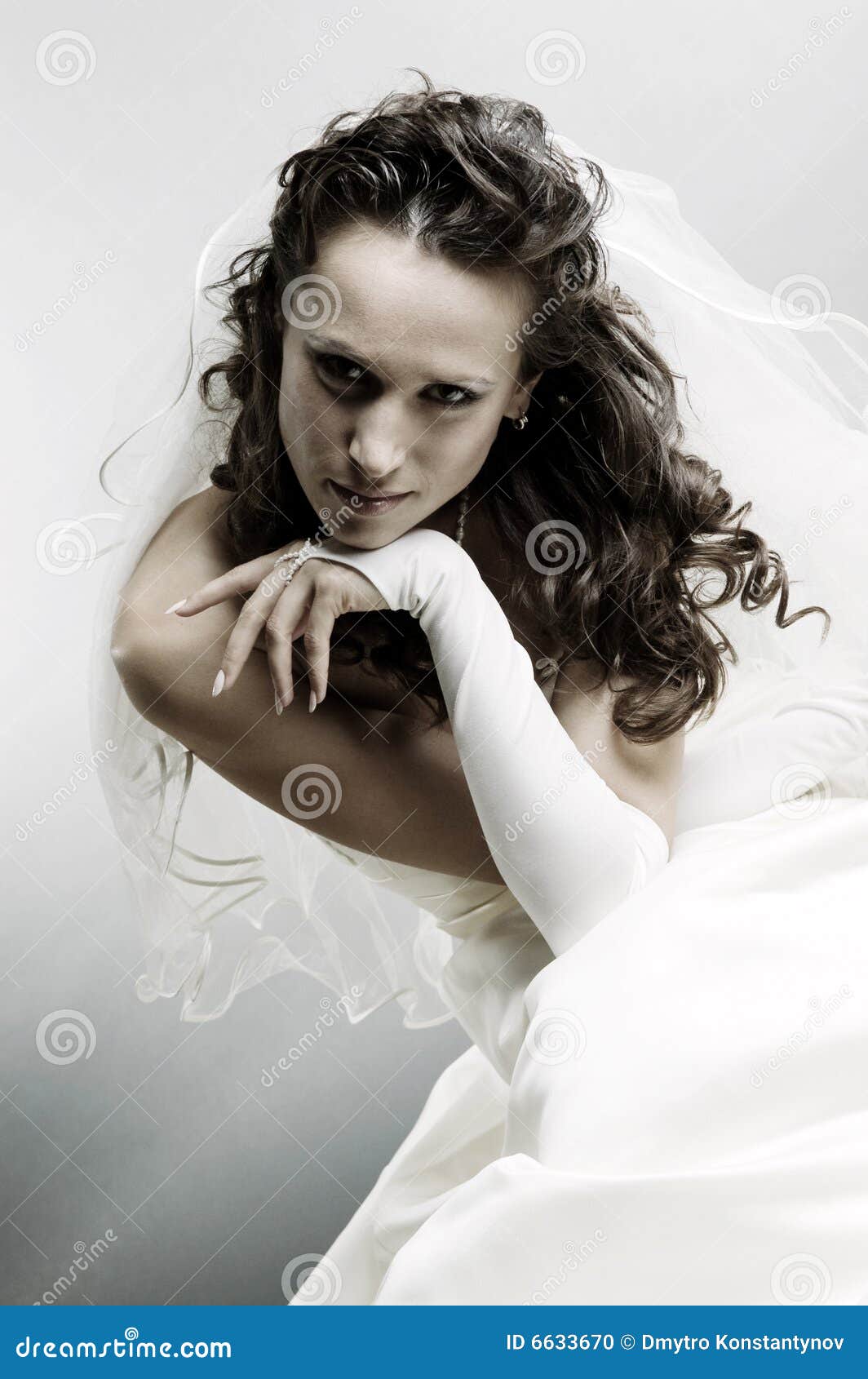 Portrait of Beautiful Bride Stock Photo - Image of long, hair: 6633670