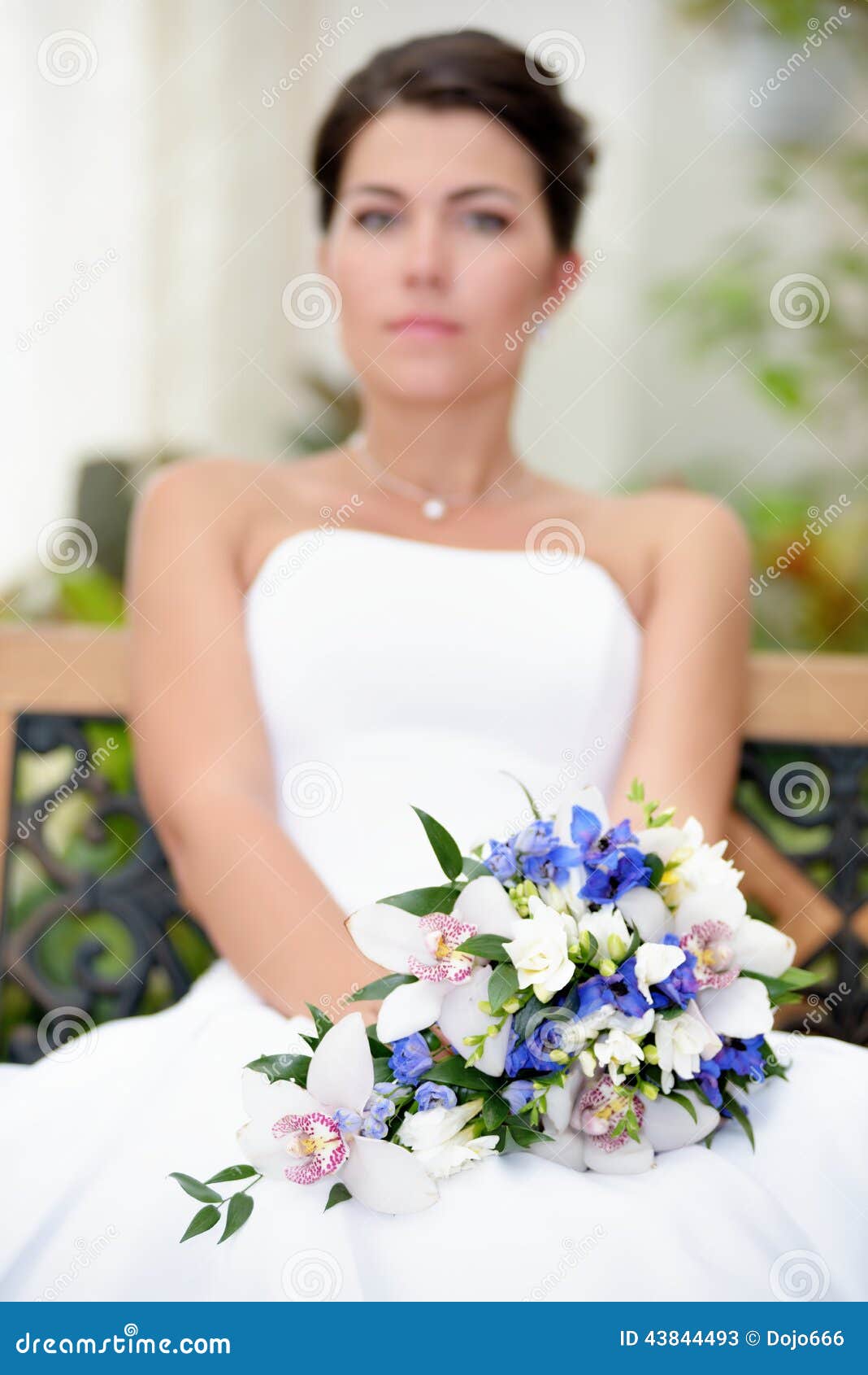 Portrait of Beautiful Bride with a Bunch of Flowers Stock Image - Image ...