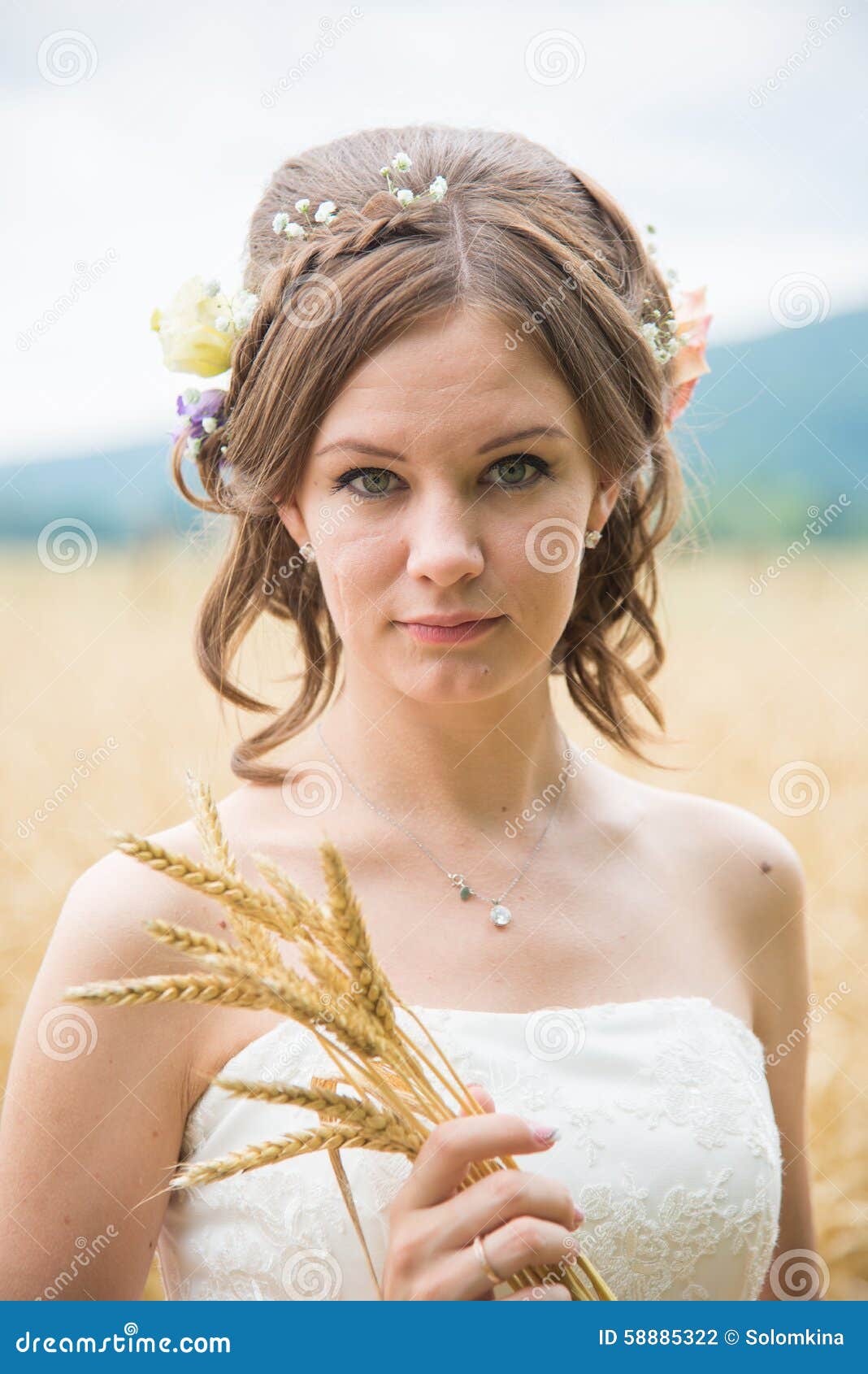 Portrait of the Beautiful Bride on Walk Stock Photo - Image of nature ...