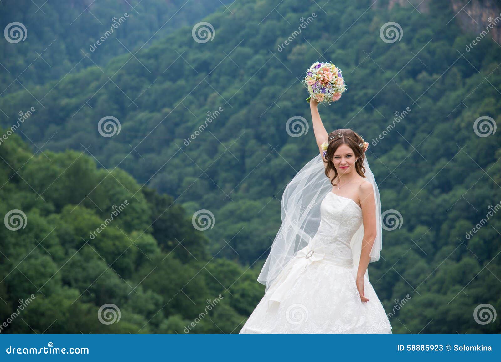 Portrait of the Beautiful Bride on Walk Stock Image - Image of beauty ...