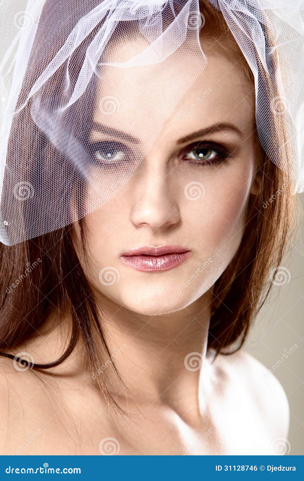 Portrait of Beautiful Bride. Stock Photo - Image of bride, brunette ...