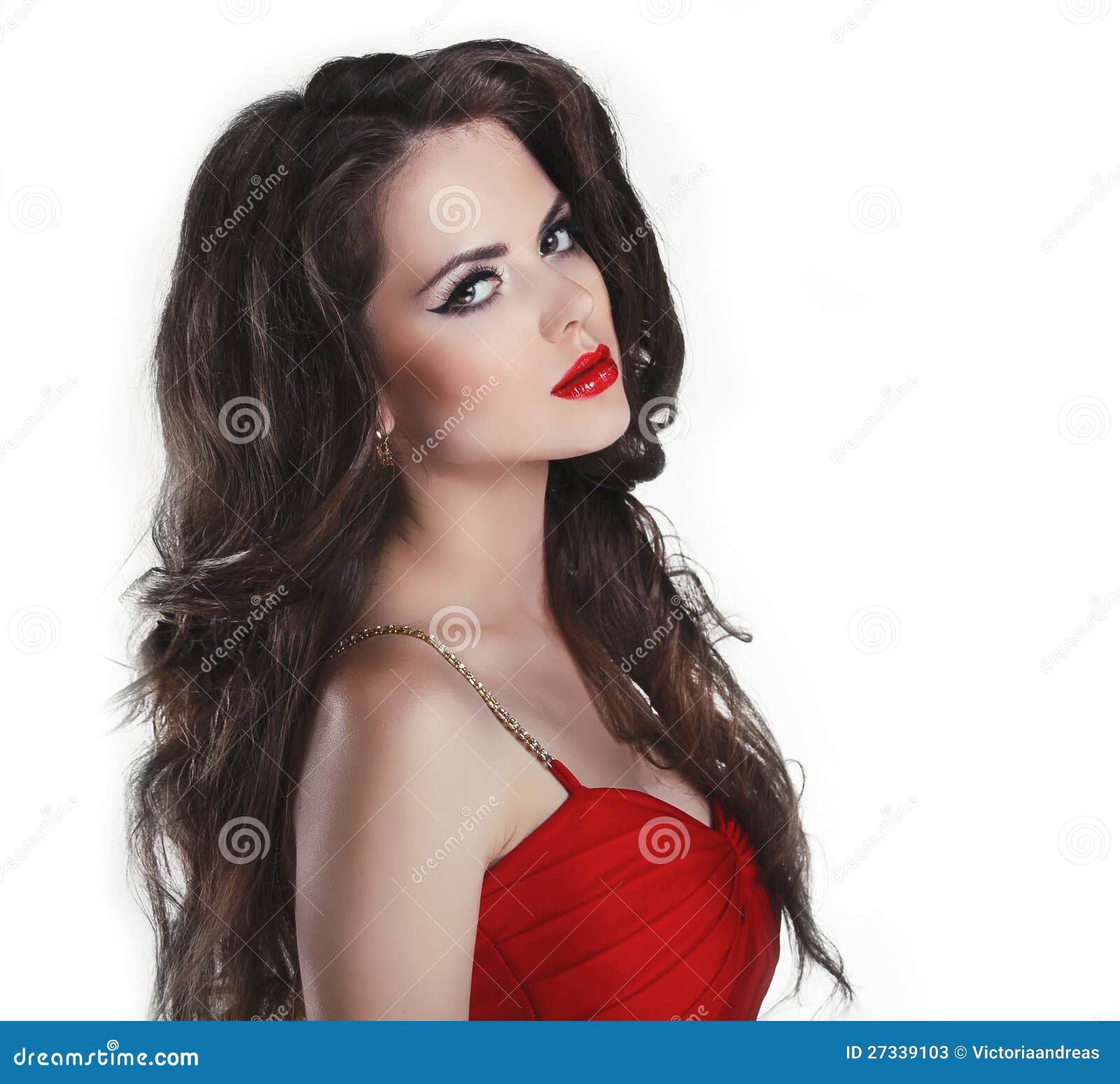 Portrait Of Beautiful Brunette Woman Stock Image Image Of Eyes