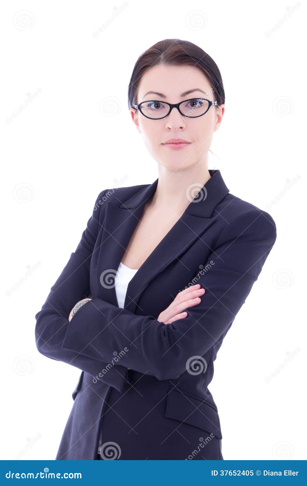 Portrait of Beautiful Business Woman in Glasses Isolated on Whit Stock ... Portrait of Beautiful Business Woman in Glasses Isolated on Whit Stock ...
