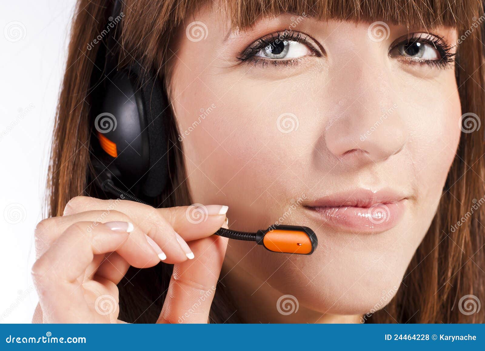 Portrait of Beautiful, Call Centre Employee Stock Photo - Image of ...