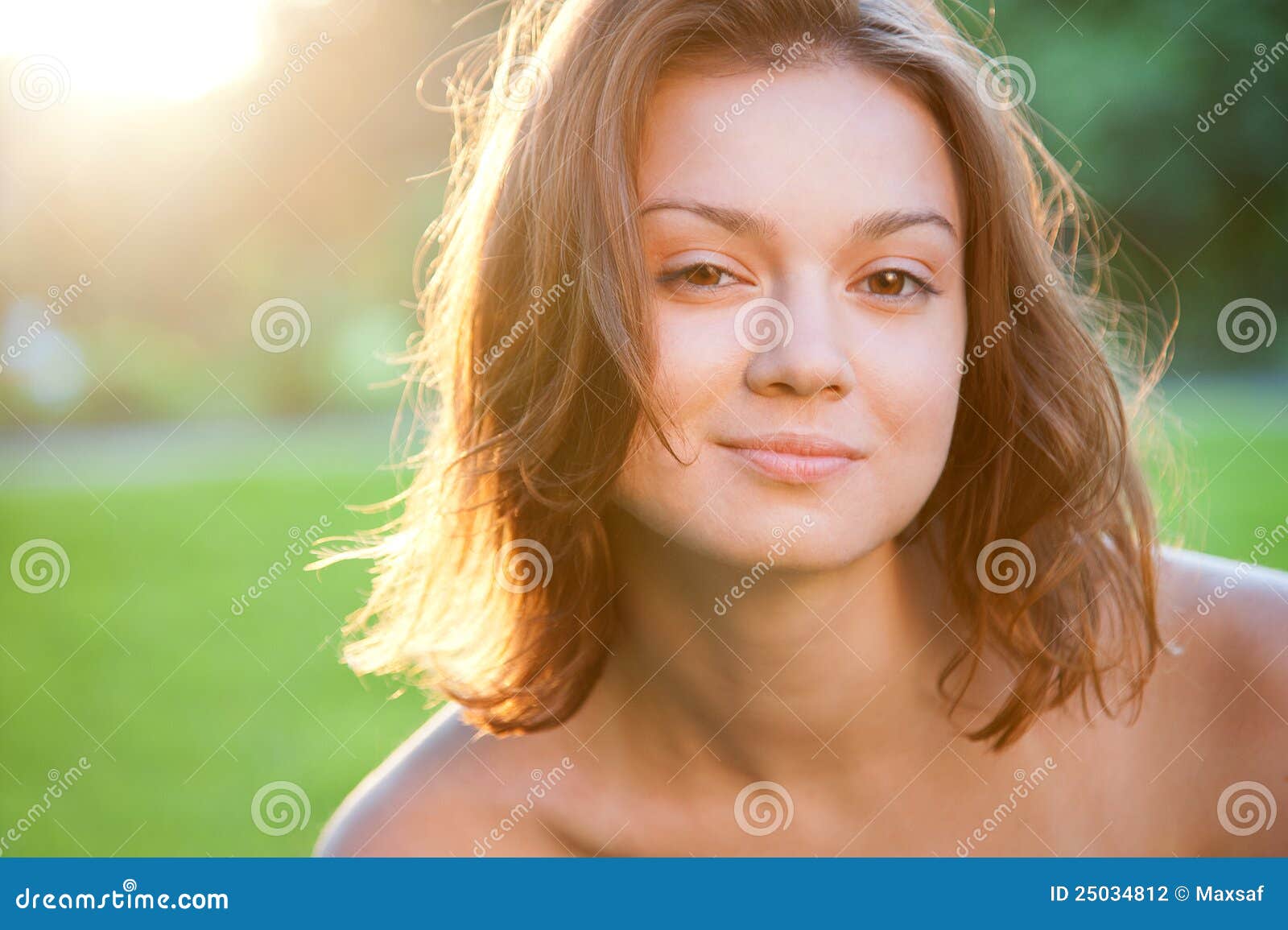 Portrait of Beautiful Charming Smiling Woman Stock Photo - Image of ...