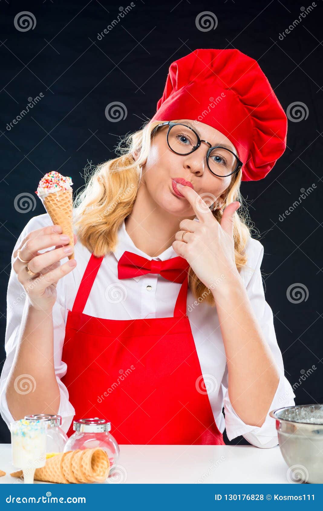 Portrait of a Beautiful Charming Young Chef Stock Photo - Image of ...