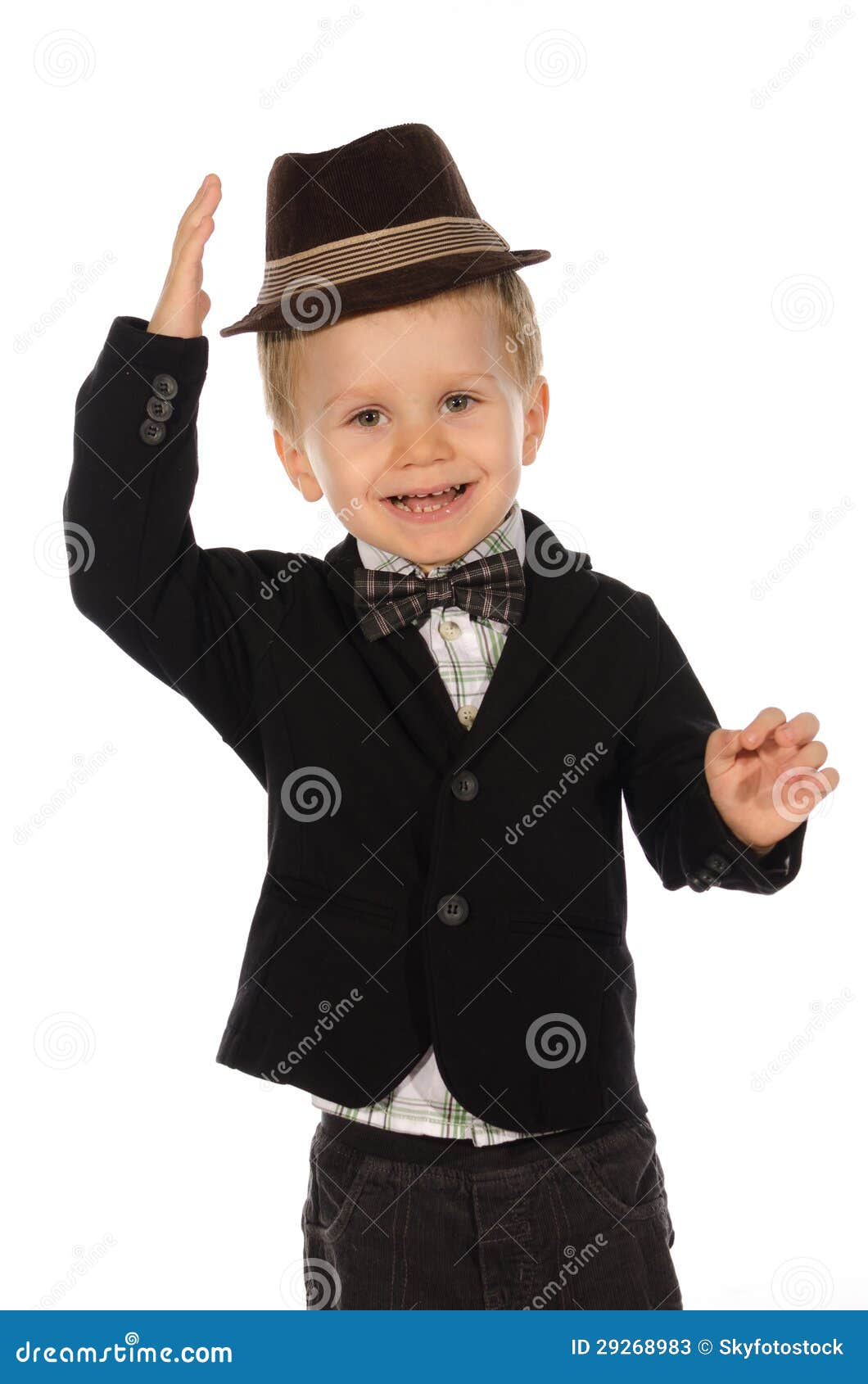Portrait of Beautiful Child with One Hand To His Hat Stock Image ...