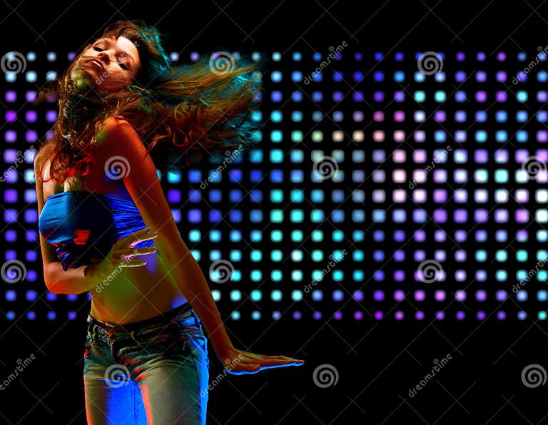 Portrait of a Beautiful Dancing Stock Image - Image of disco, music ...