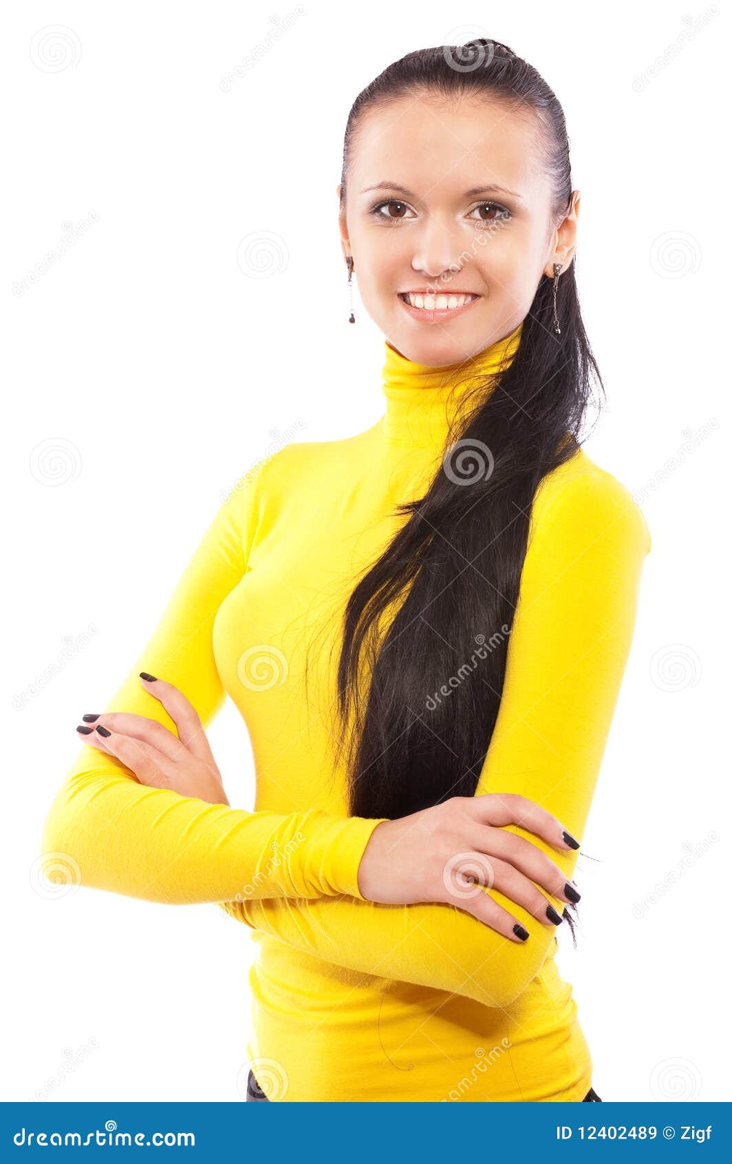 Portrait Of Beautiful Dark Haired Girl Stock Image Image Of Adult