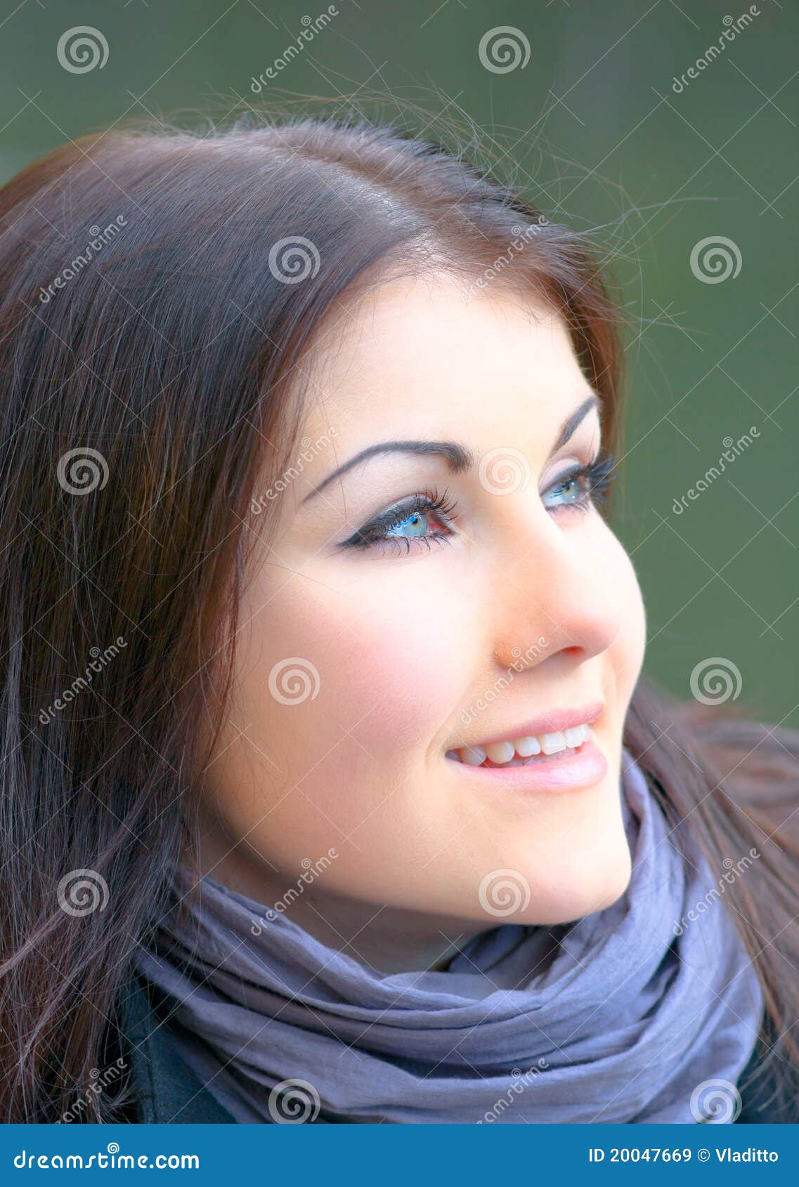Portrait of the Beautiful European Face Stock Image - Image of lawn ...