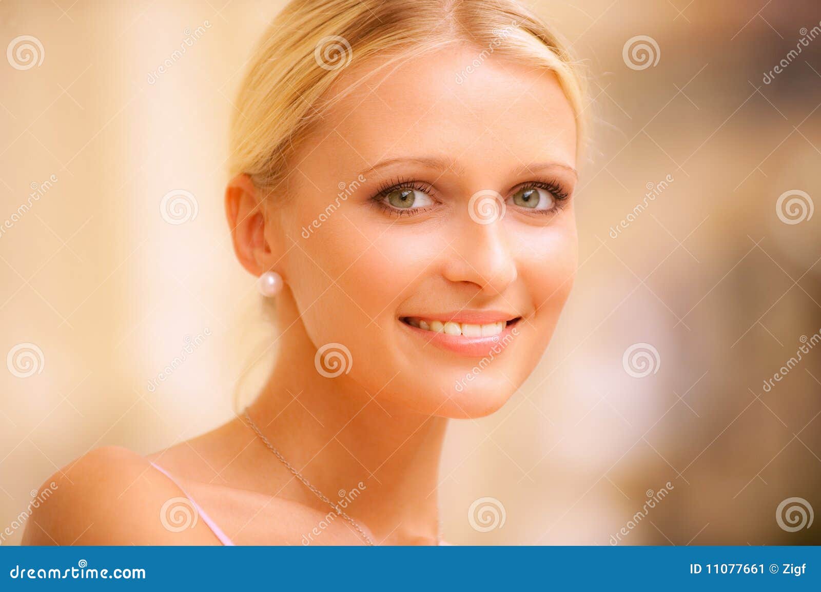 Portrait of Beautiful Fair-haired Girl Stock Image - Image of indoors ...