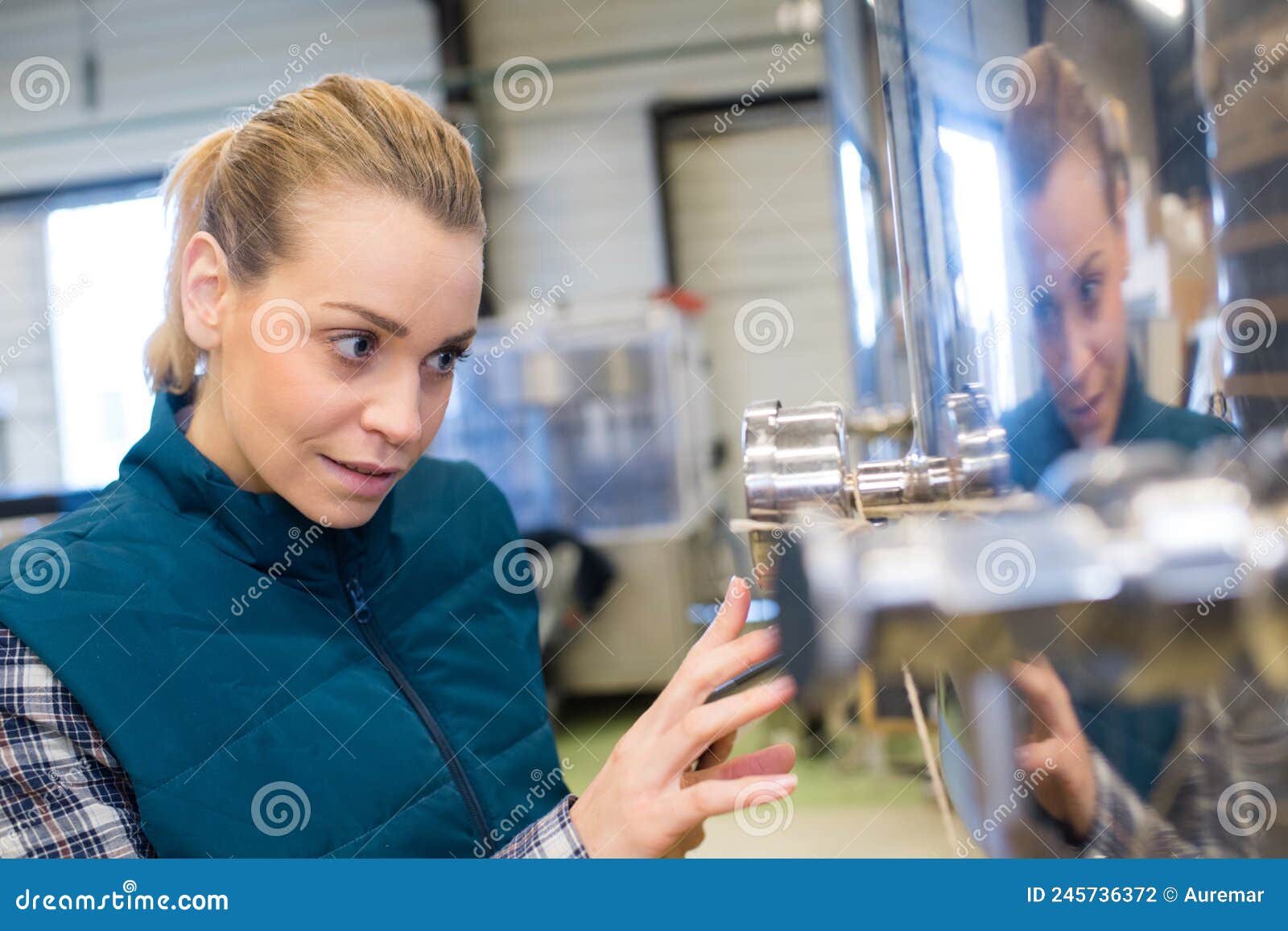 Portrait Beautiful Female Brewery Worker Stock Photo - Image of brewery ...
