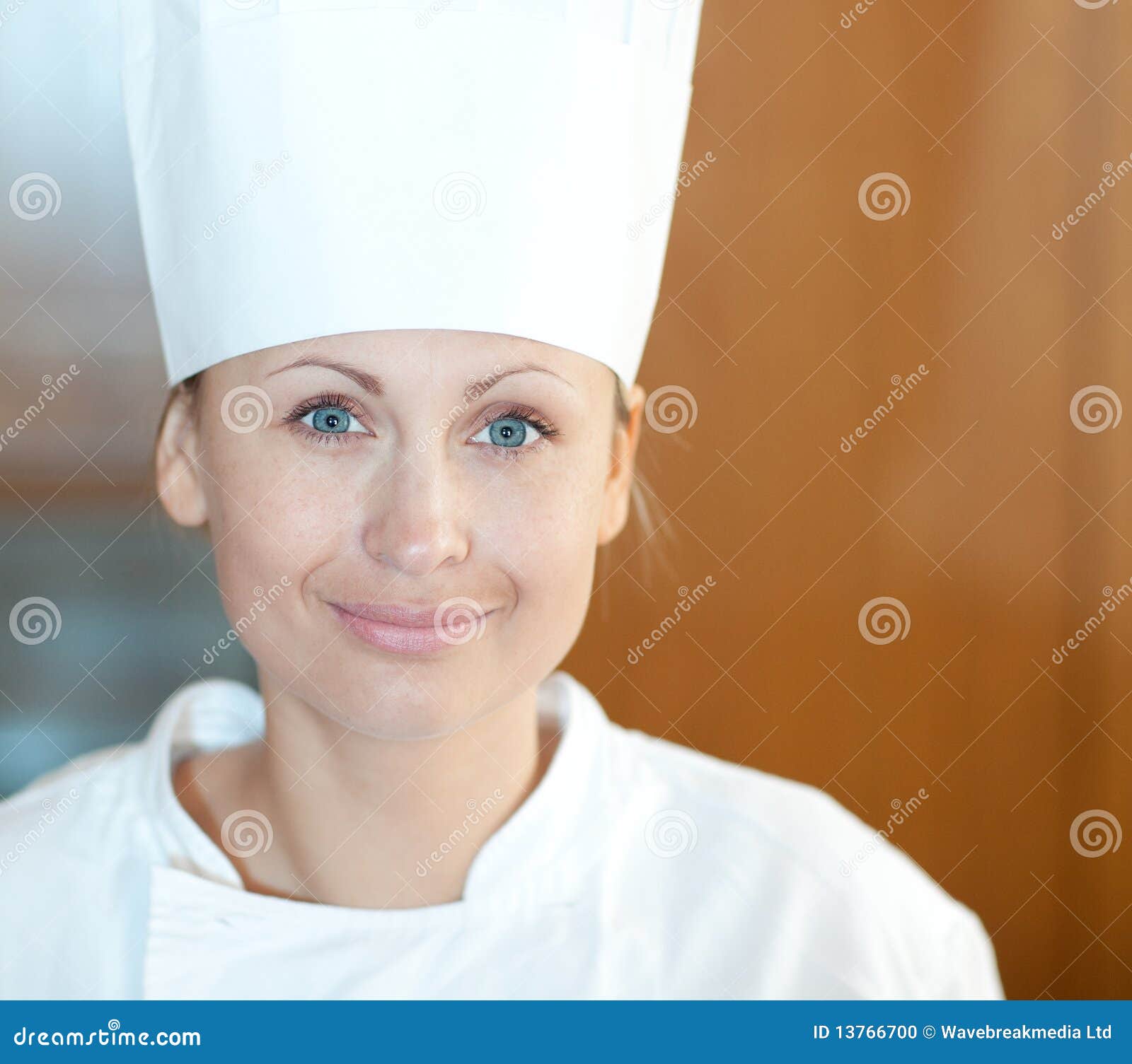 Portrait Of A Beautiful Female Chef Stock Photo - Image of dressed ...