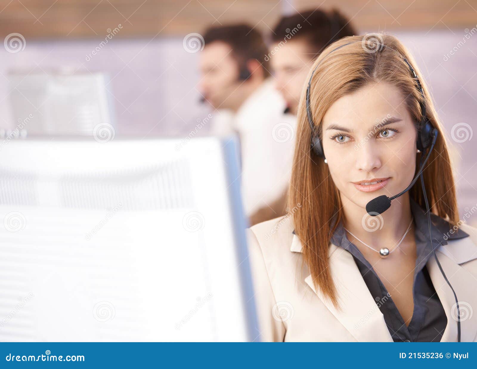Portrait of Beautiful Female Dispatcher Stock Photo - Image of ...
