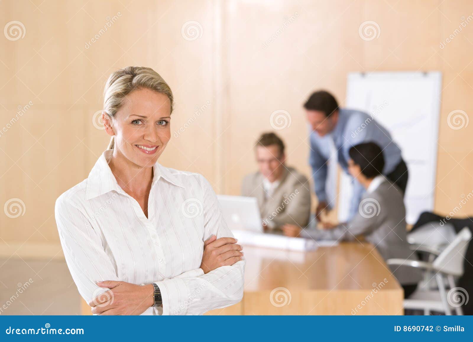 Portrait of Beautiful Female Executive Stock Photo - Image of coworkers ...