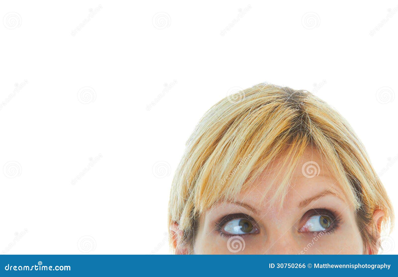 Portrait of Beautiful Female Looking Up Stock Photo - Image of ...