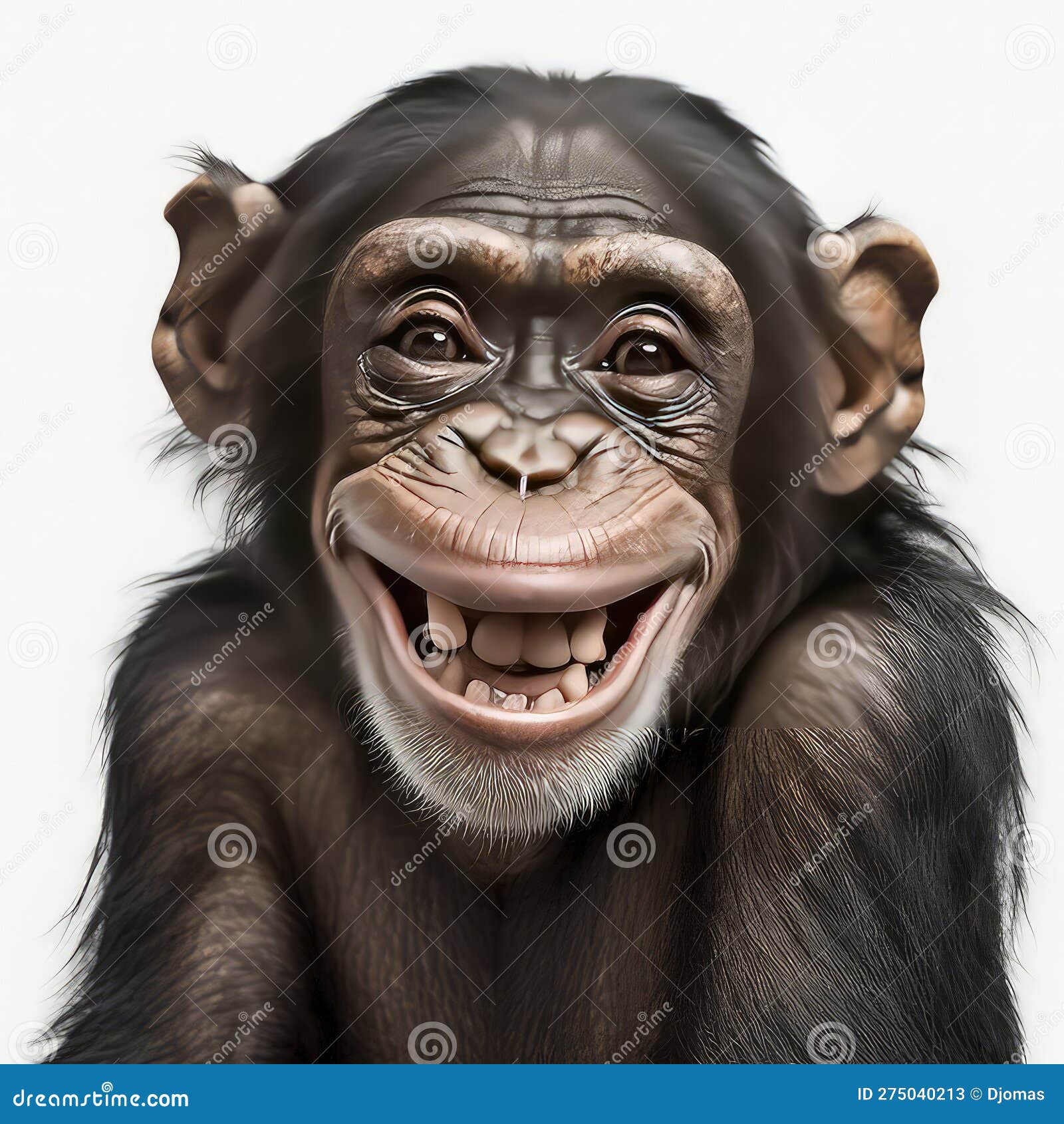 Portrait of a Beautiful Funny Monkey Ai Generated Stock Illustration ...