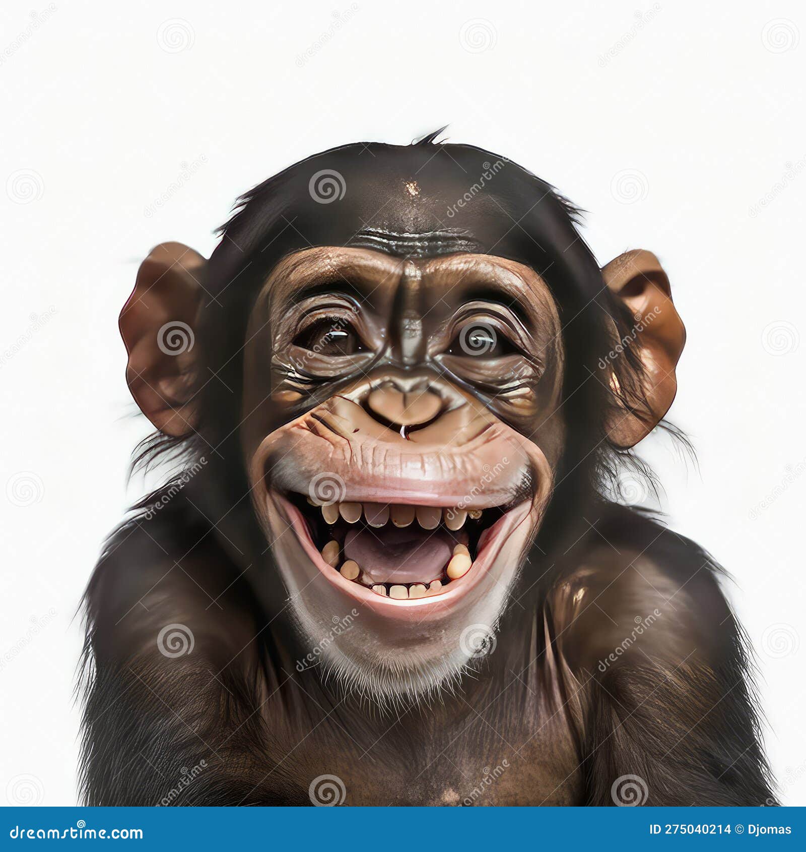 Portrait of a Beautiful Funny Monkey Ai Generated Stock Illustration ...