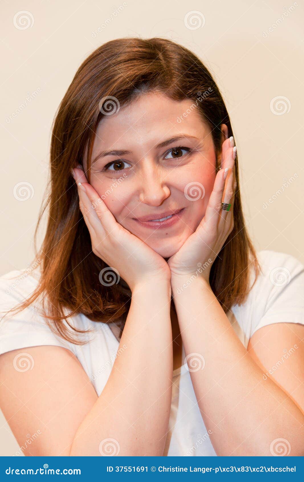 Portrait of a Beautiful Gentle Woman Stock Image - Image of surprised ...