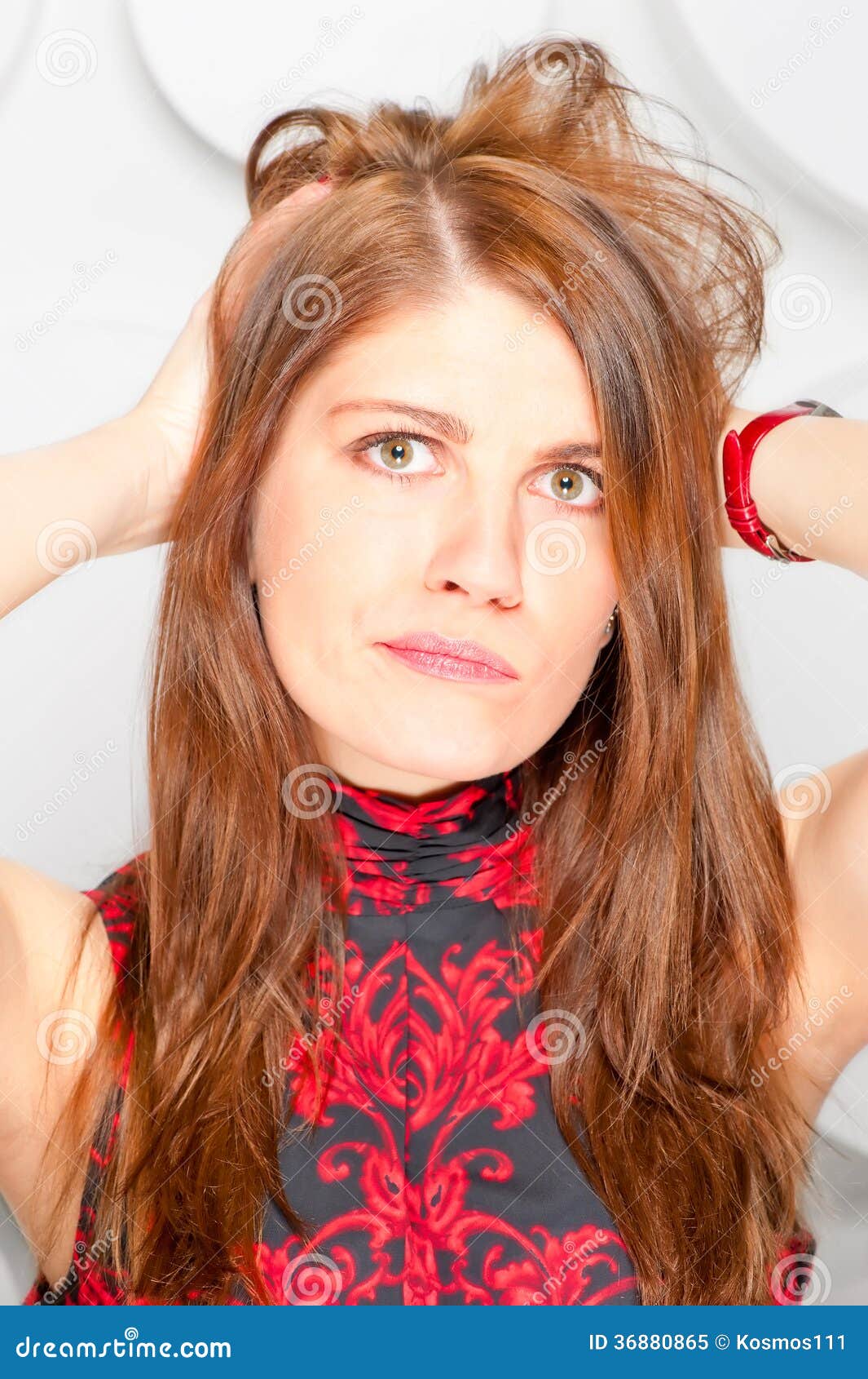 Portrait of a Beautiful Girl, Being in Disarray Stock Image - Image of ...