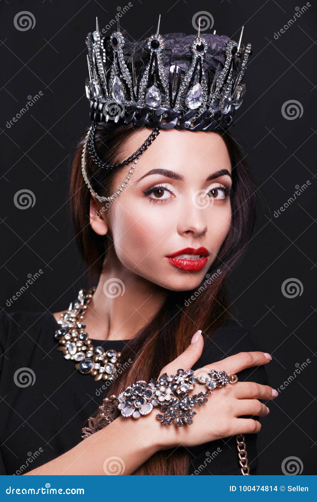Portrait of a Beautiful Girl in the Crown Stock Photo - Image of girl ...