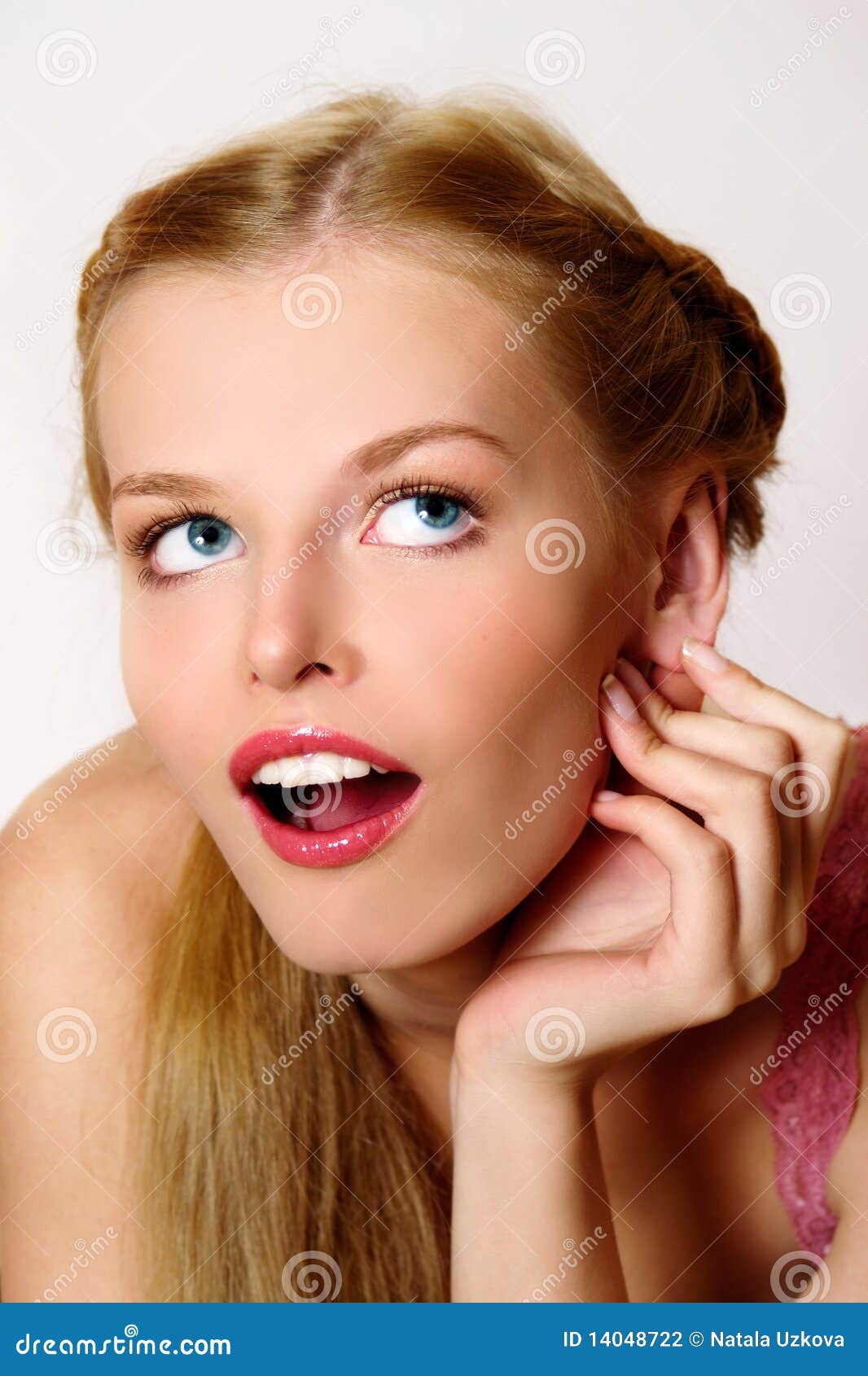 Portrait of Beautiful Girl. Emotions Stock Photo - Image of blonde ...