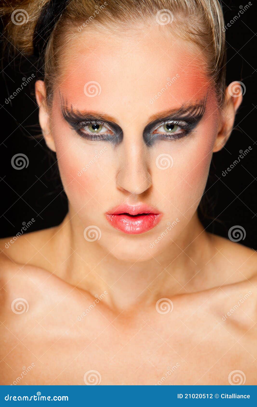 Portrait of Beautiful Girl with Extravagant Makeup Stock Photo - Image ...