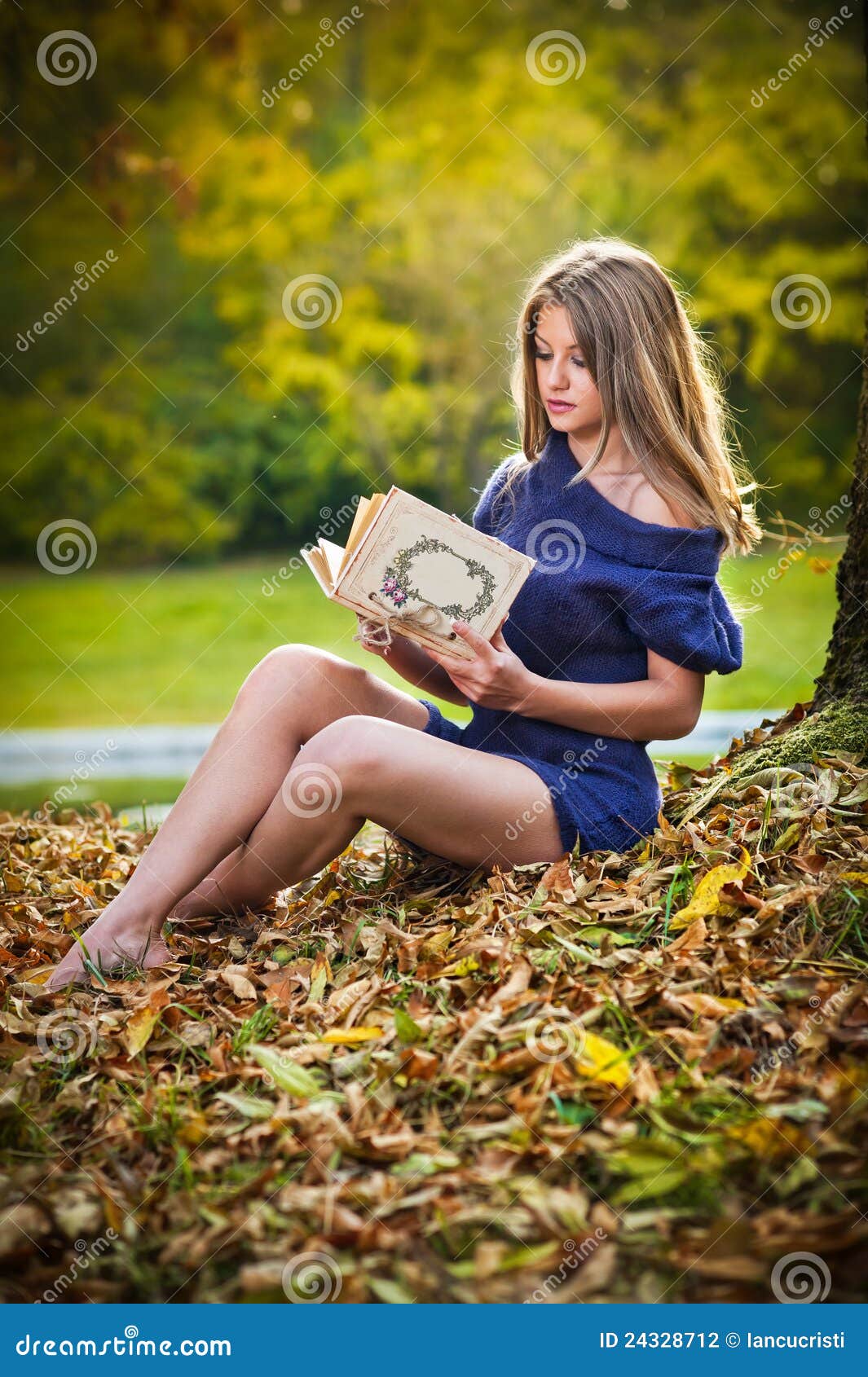 Portrait of Beautiful Girl in the Forest Stock Photo - Image of fashion ...