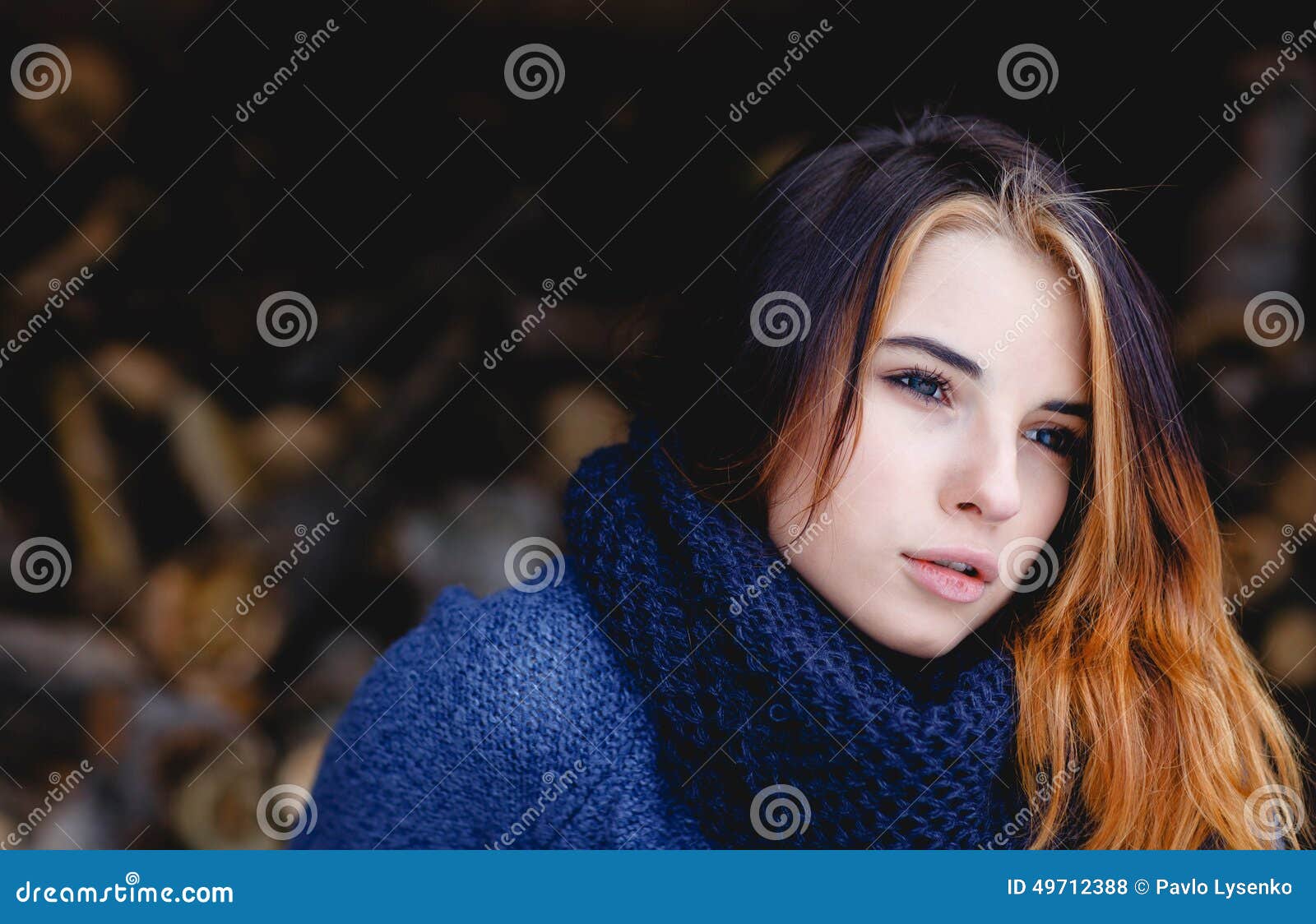 Portrait Beautiful Girl in the Forest. Stock Photo - Image of portrait ...