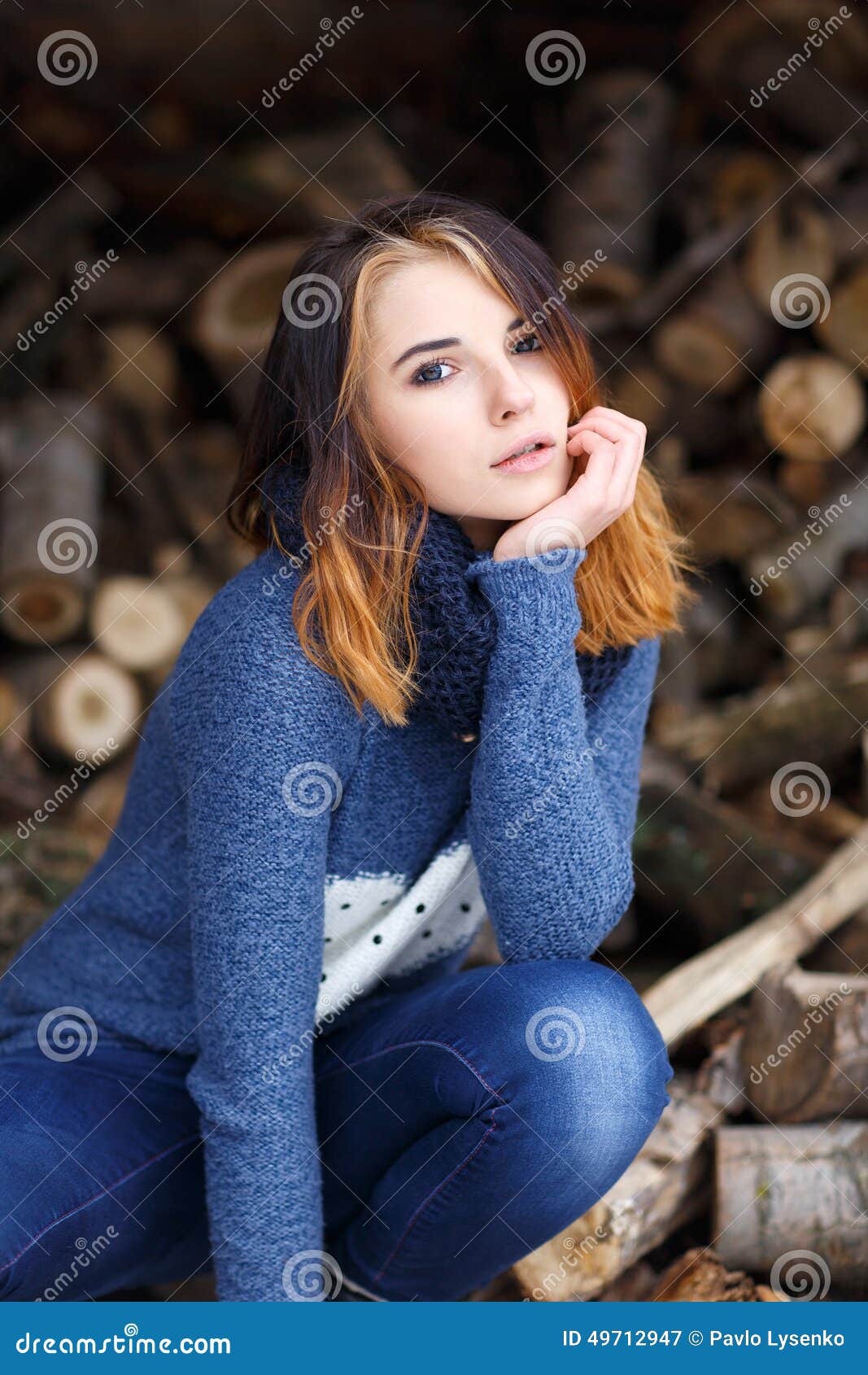 Portrait Beautiful Girl in the Forest. Stock Image - Image of spring ...