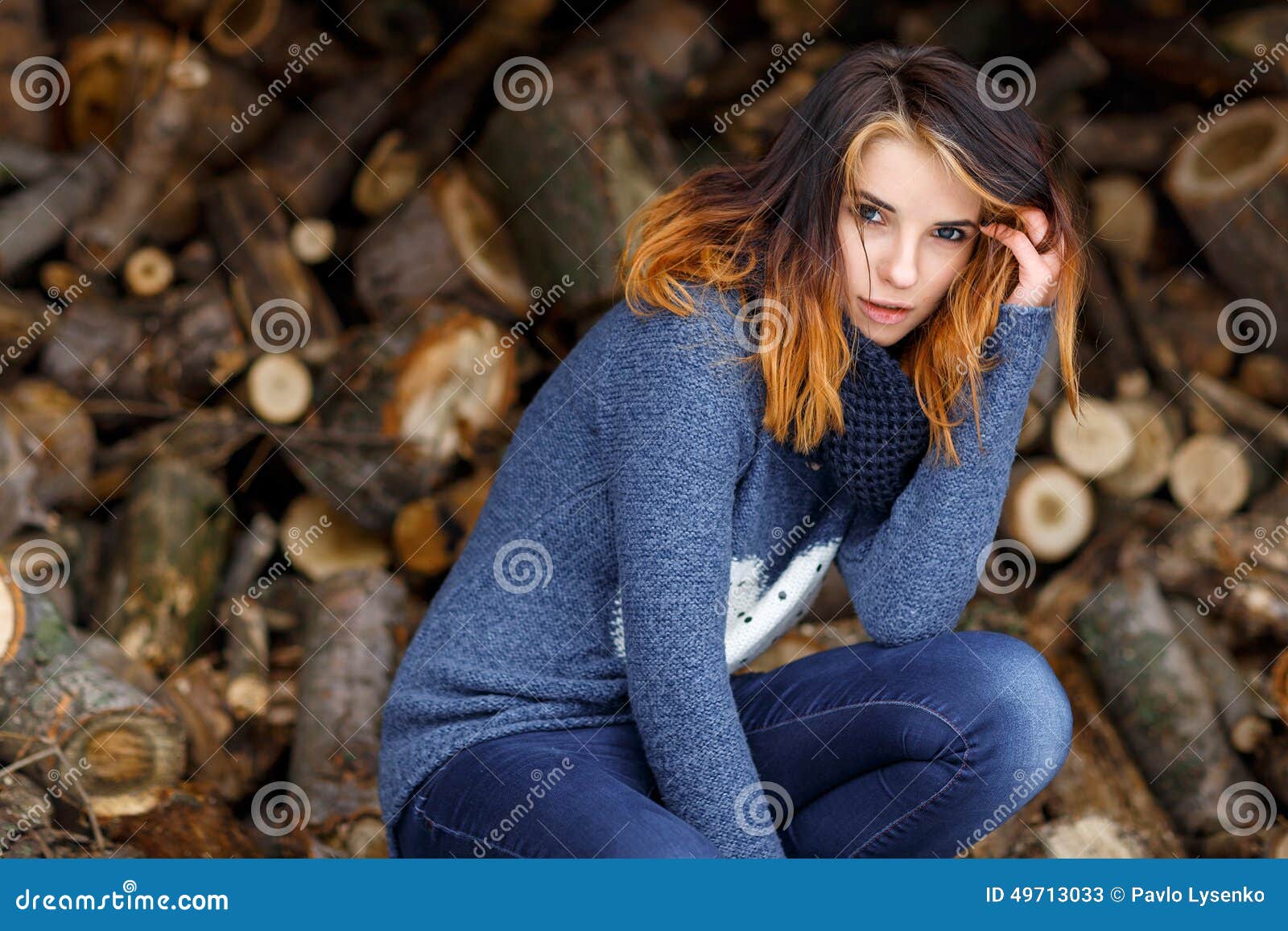 Portrait Beautiful Girl in the Forest. Stock Image - Image of natural ...