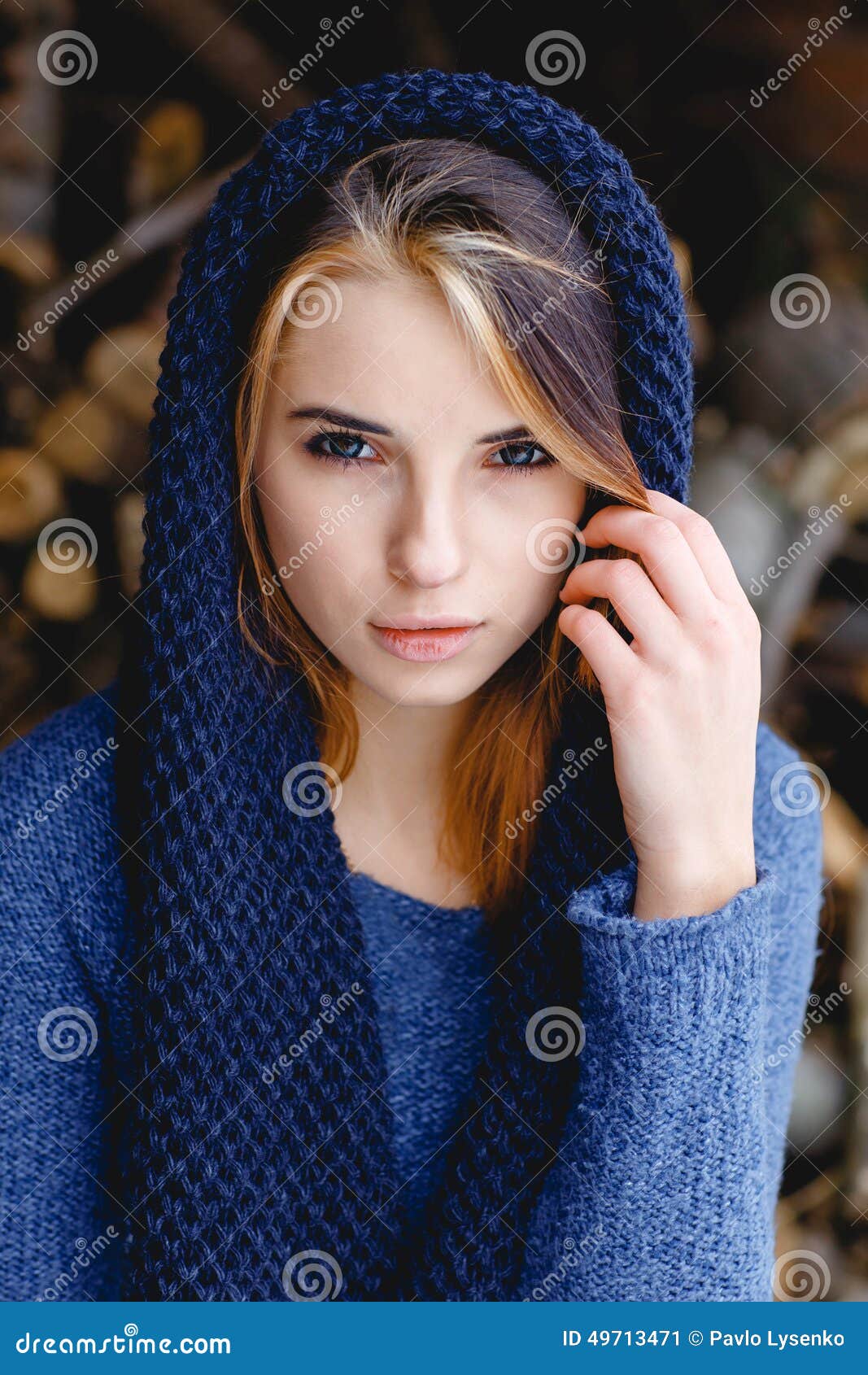 Portrait Beautiful Girl in the Forest. Stock Image - Image of portrait ...