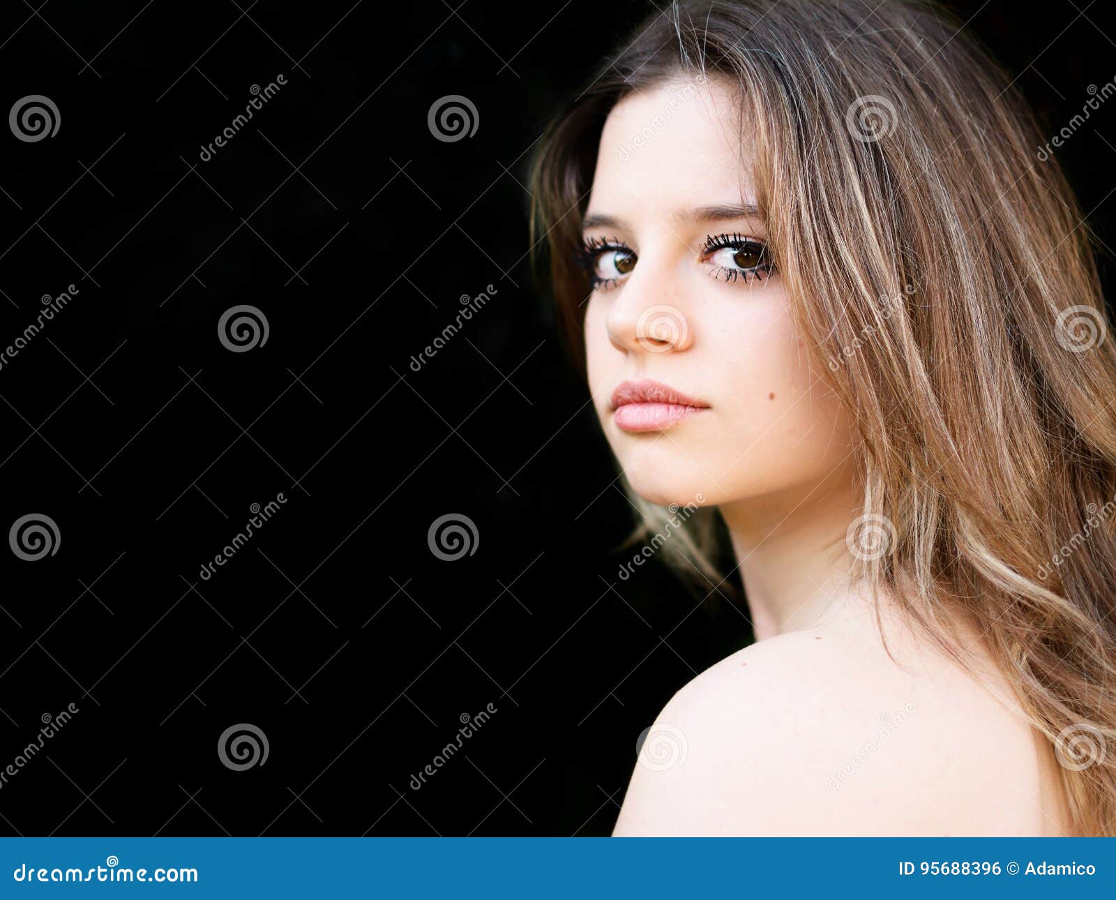 Portrait of a Beautiful Girl Looking at Camera Stock Photo - Image of ...