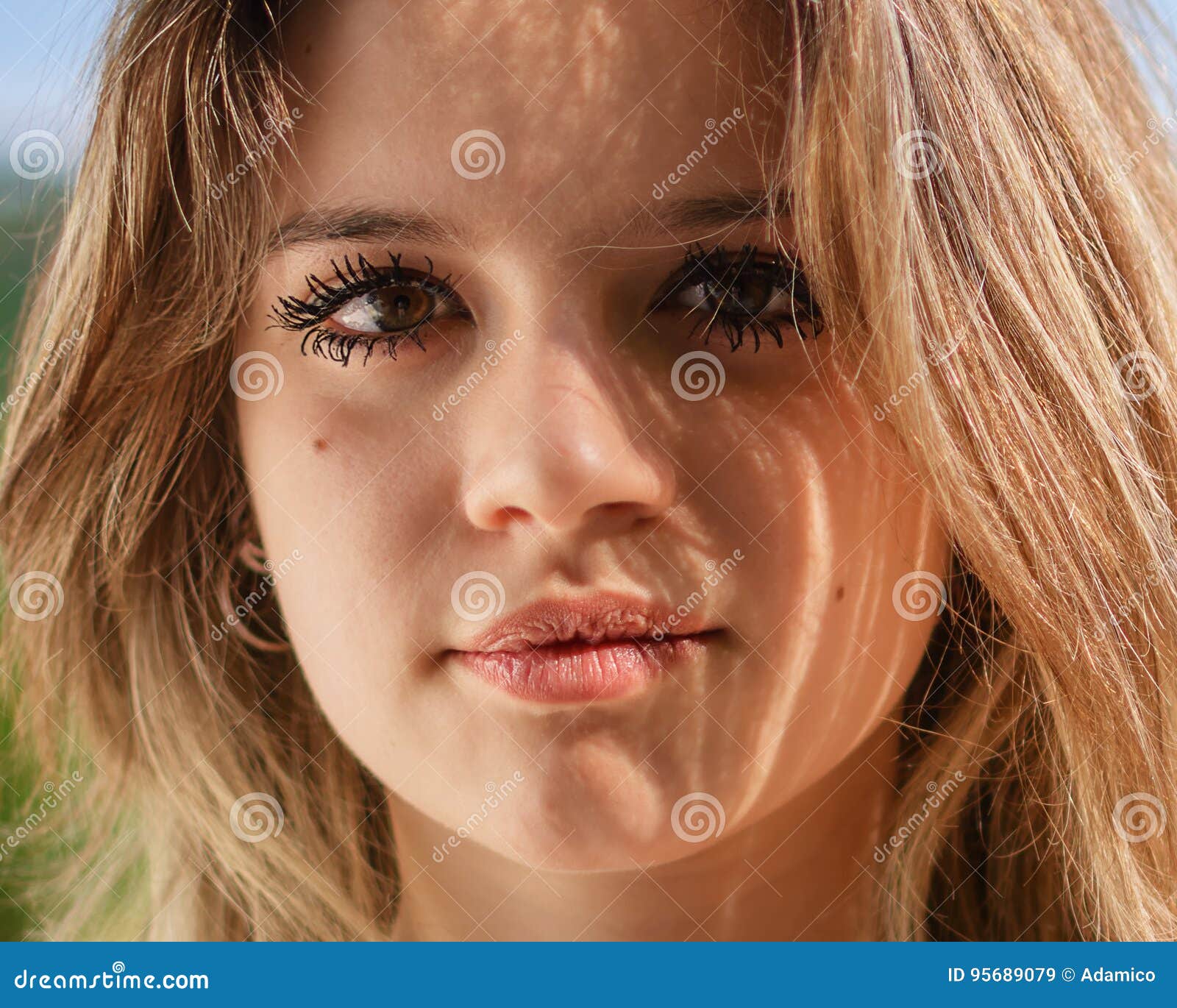 Portrait of a Beautiful Girl Looking at Camera Stock Image - Image of ...