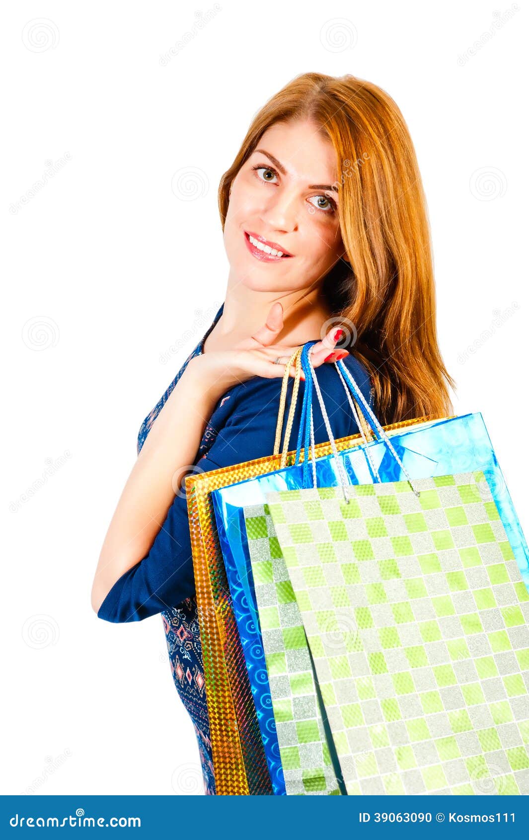 Portrait of Beautiful Girl with Packages Stock Photo - Image of luxury ...