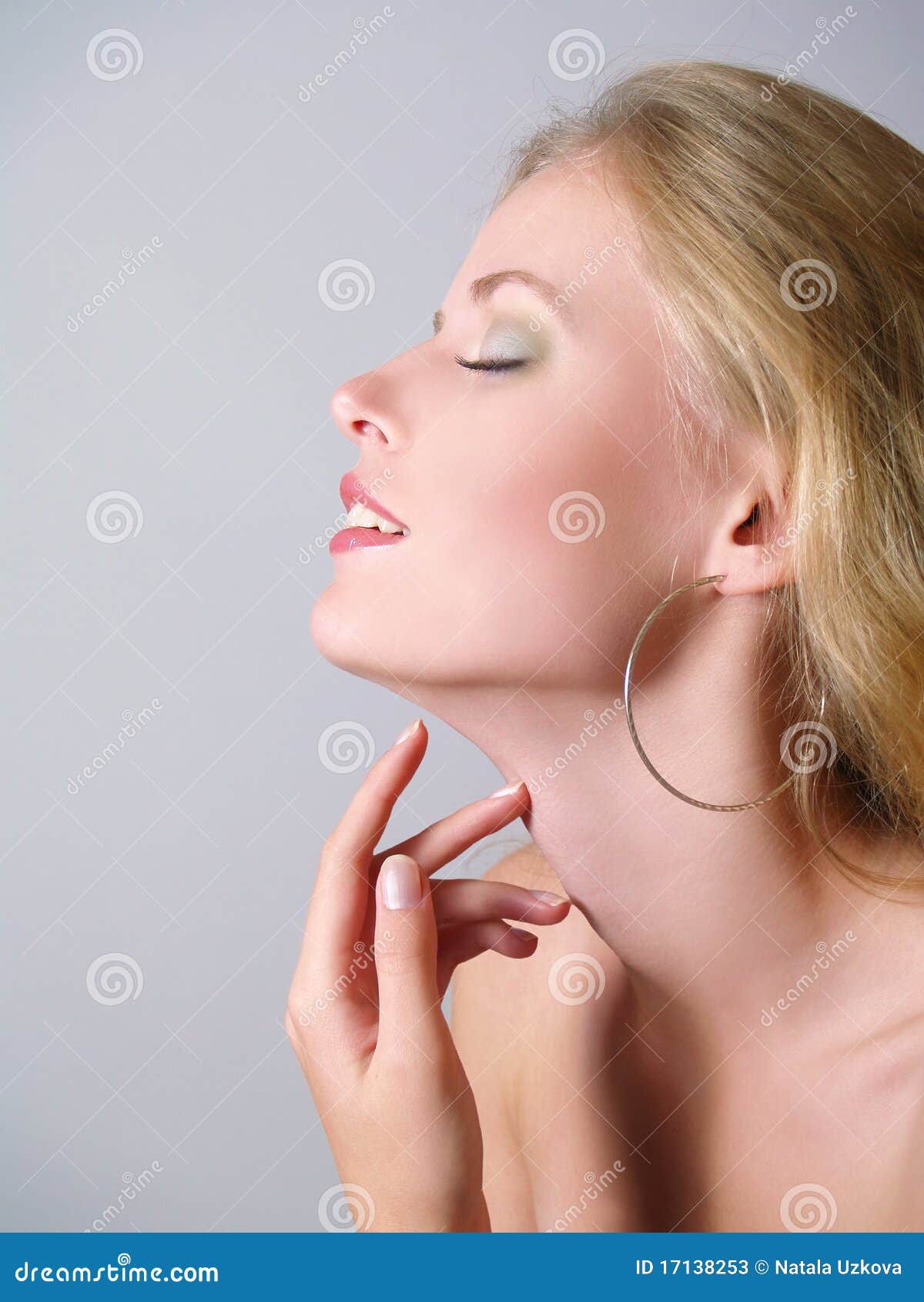 Portrait of the Beautiful Girl in Profile Stock Image - Image of eyes ...