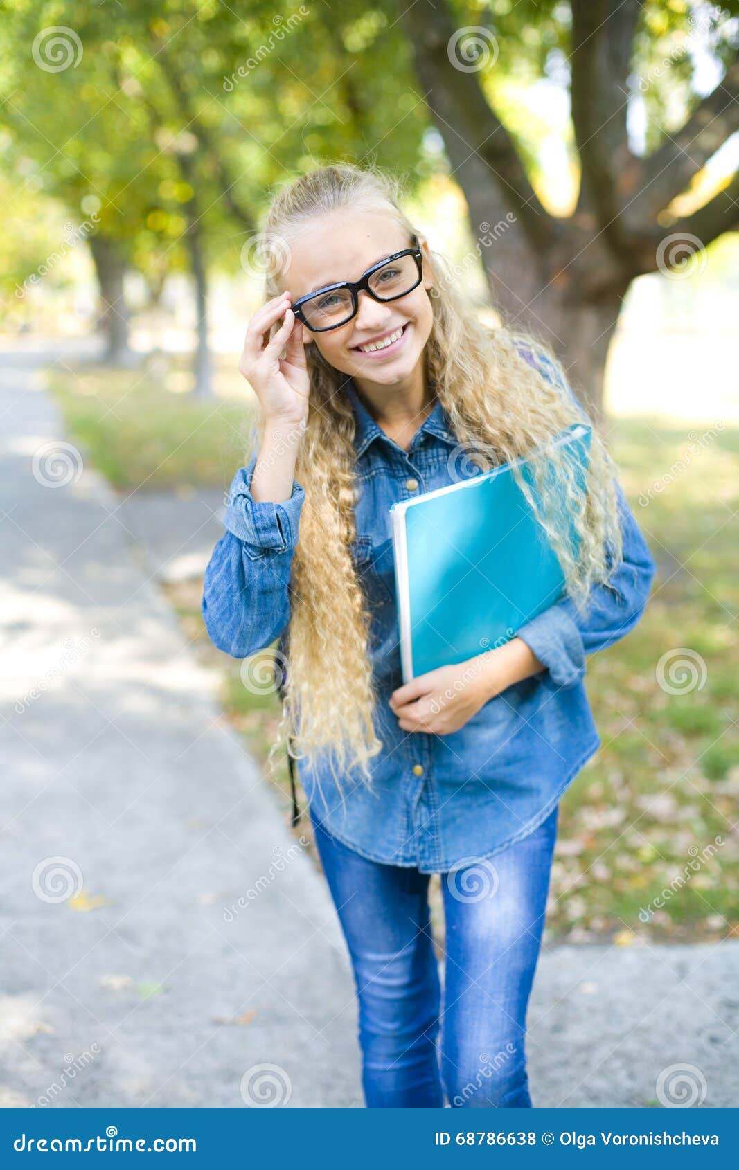 Portrait of a Beautiful Girl Student Stock Photo - Image of casual ...