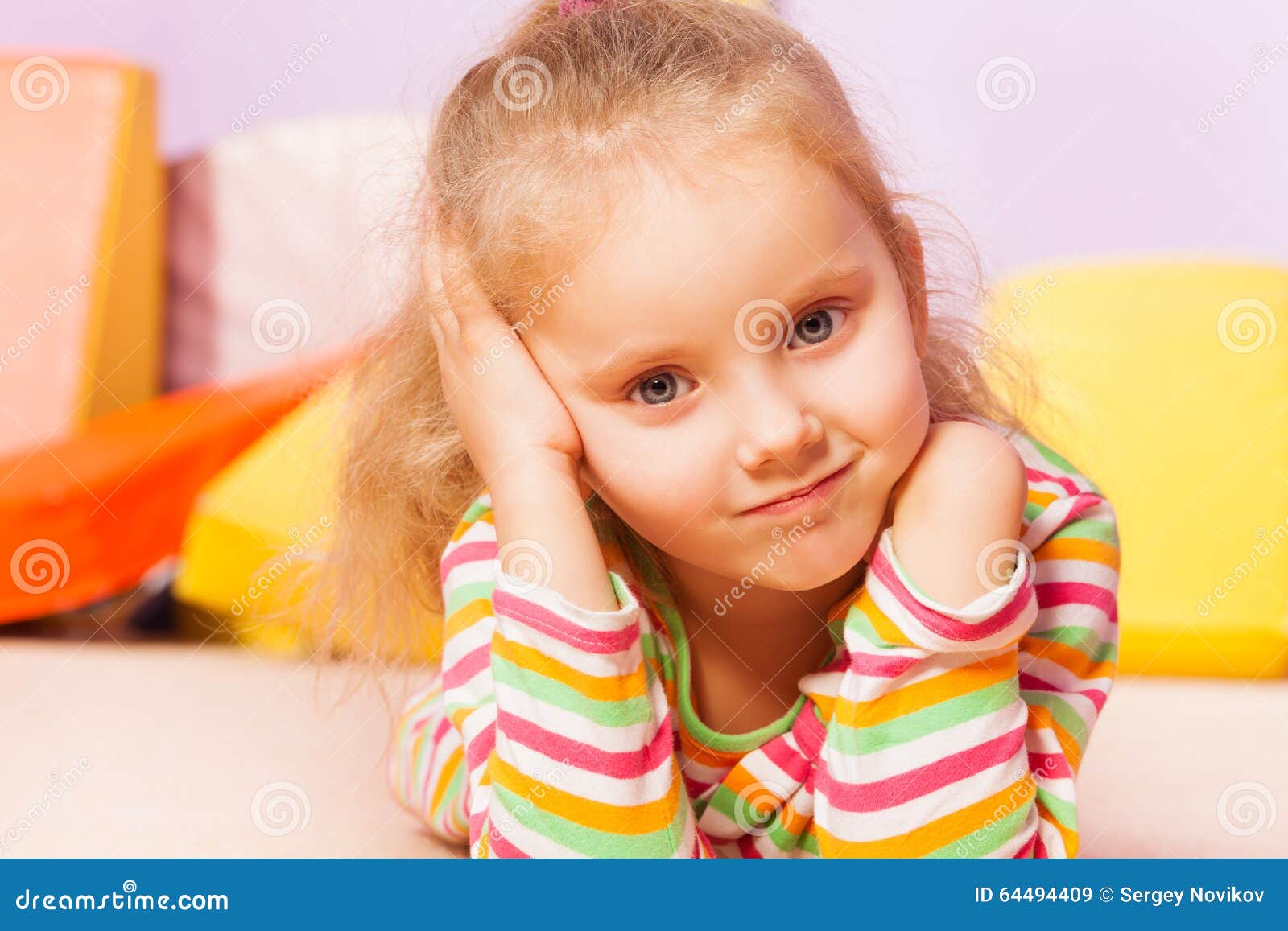 Portrait of Beautiful Girl with Trouble Expression Stock Image - Image ...