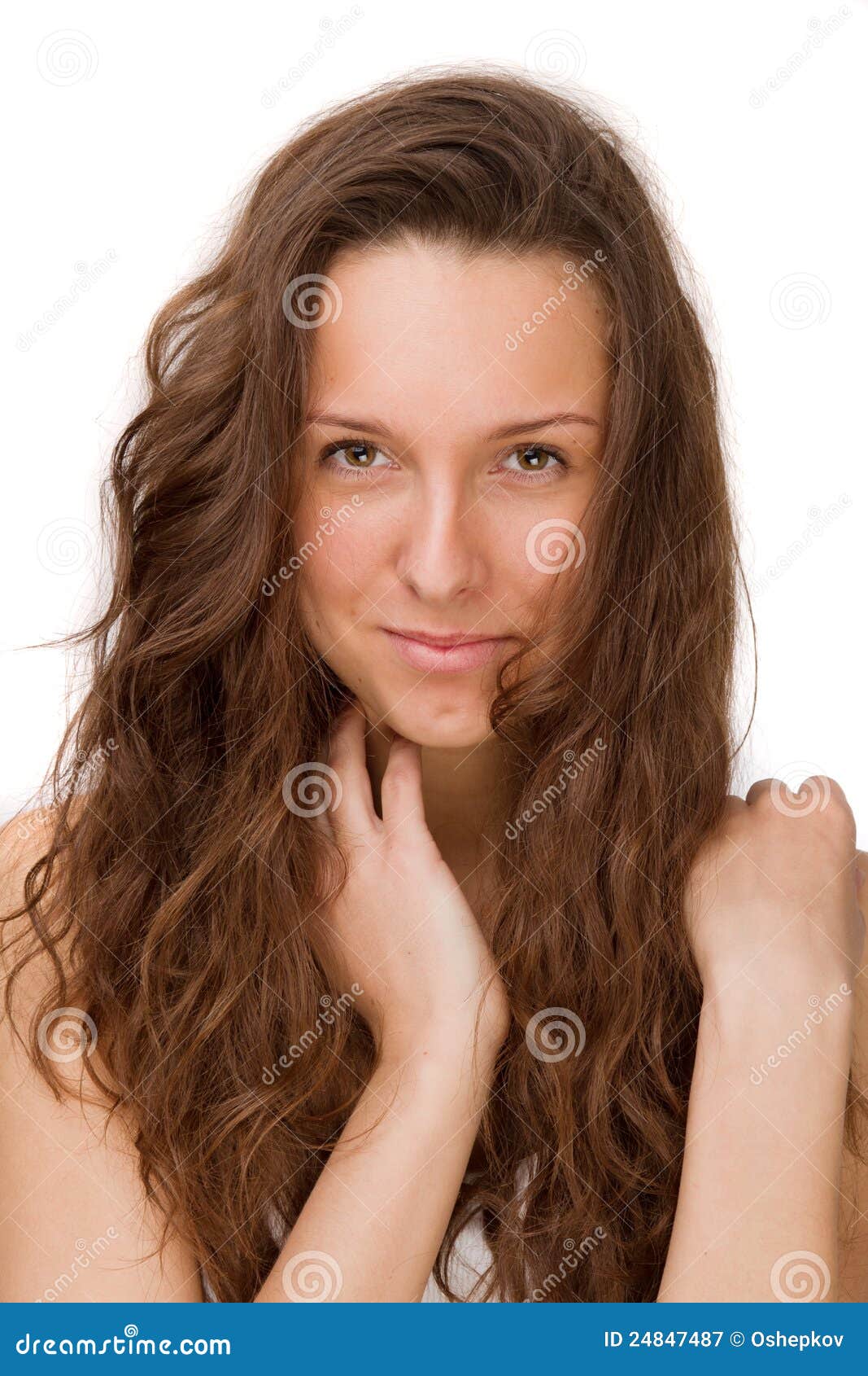 Portrait of a Beautiful Girl on a White Background Stock Image - Image ...
