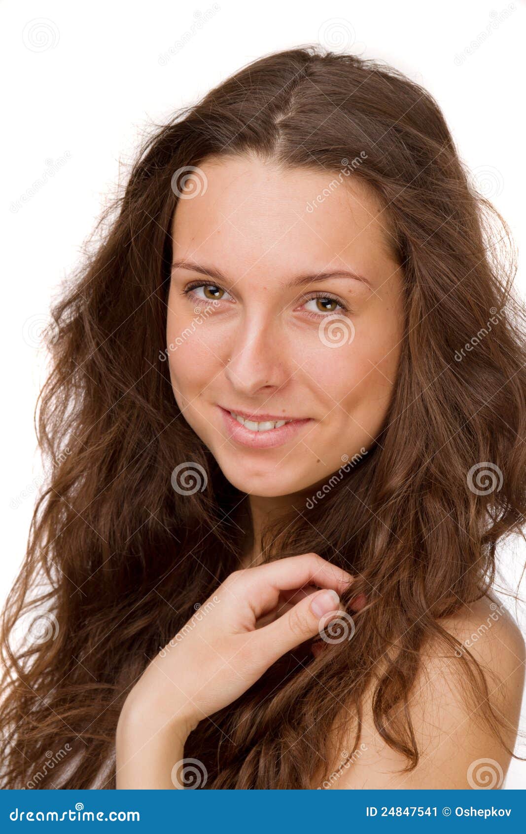Portrait of a Beautiful Girl on a White Background Stock Image - Image ...