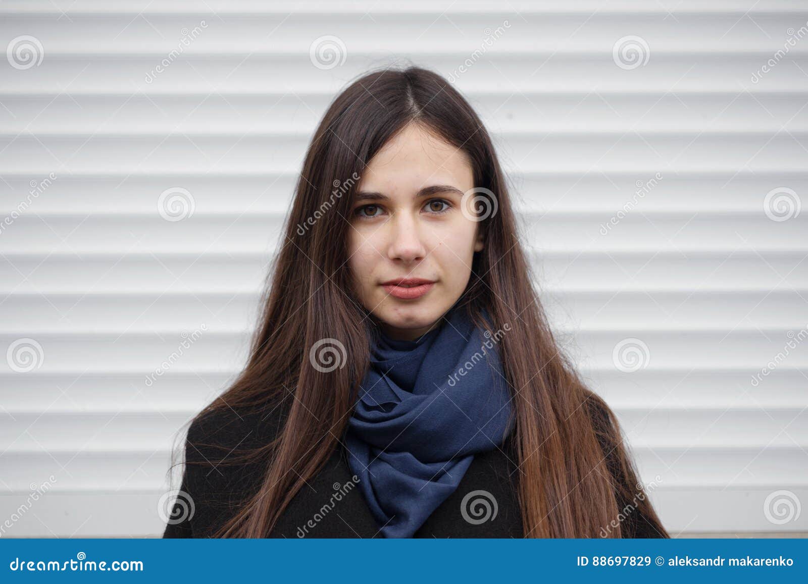 Portrait of a Beautiful Girl on a White Background Stock Image - Image ...