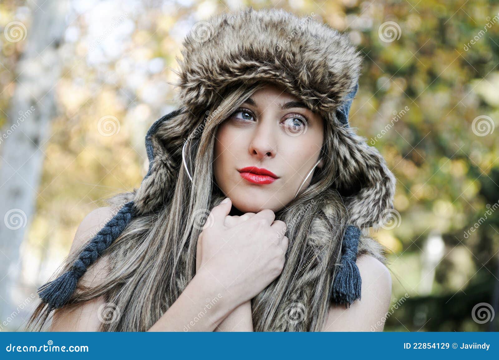 Portrait Of Beautiful Girl With The Winter Hat On Stock Image - Image ...