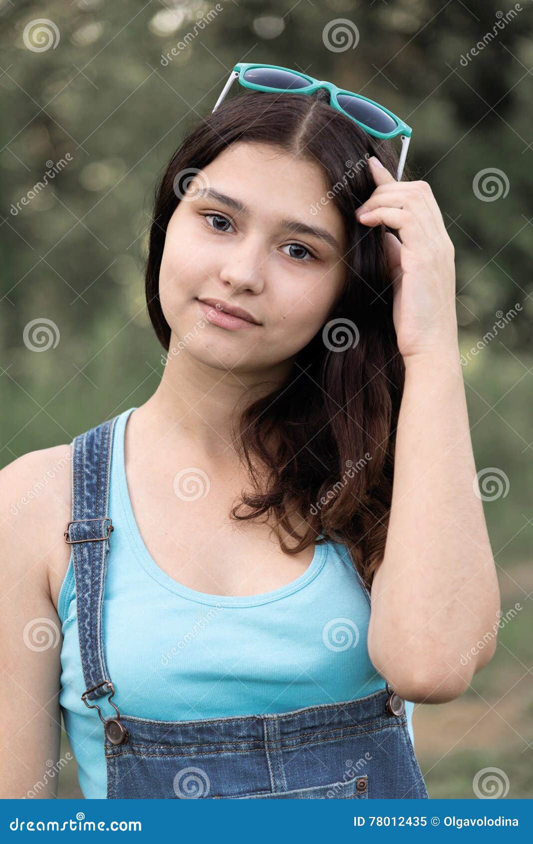 Portrait of Beautiful Girl 15 Years Stock Image - Image of meadow ...